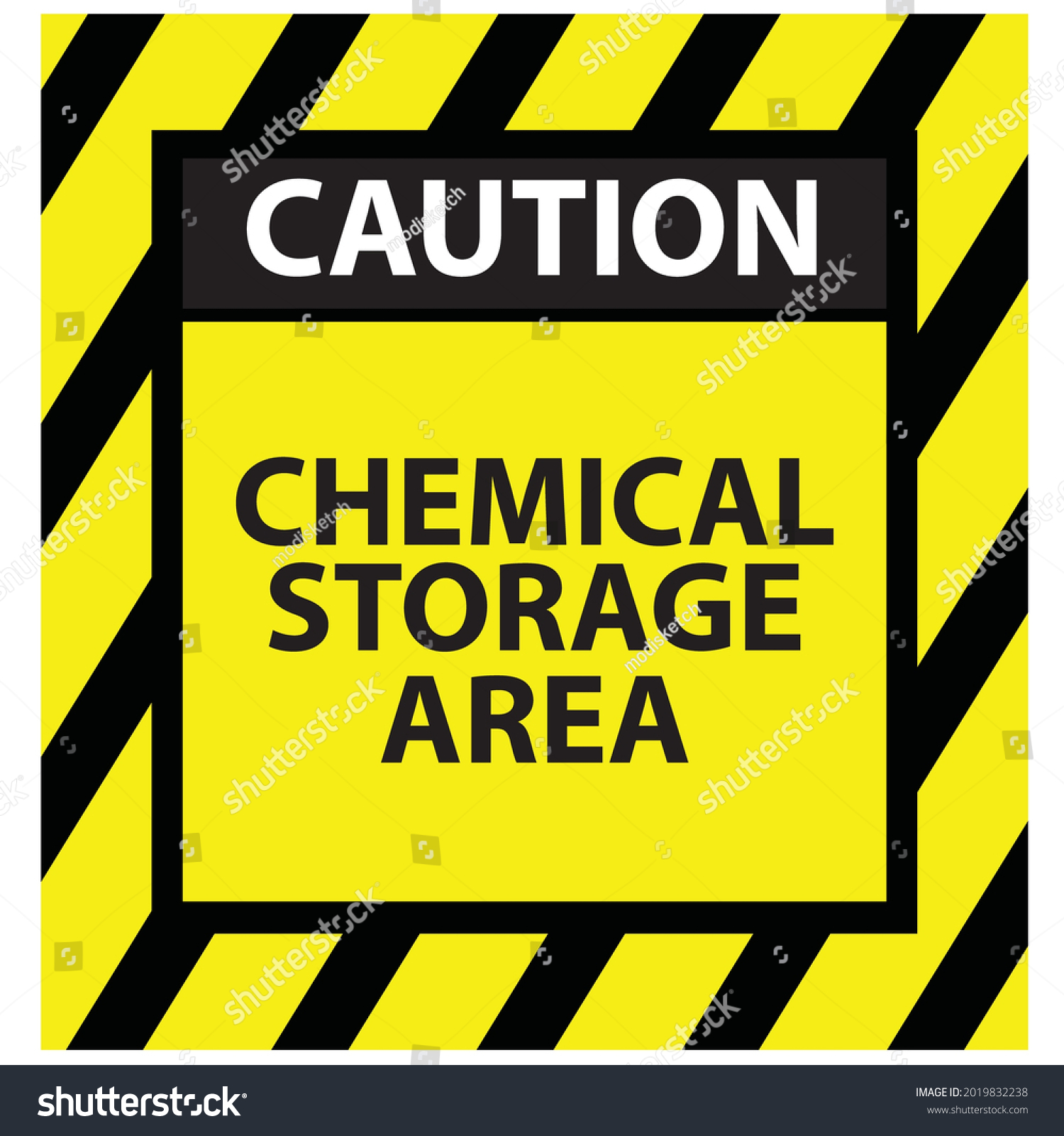 Caution Chemical Storage Area Sticker Vector Stock Vector (Royalty Free ...