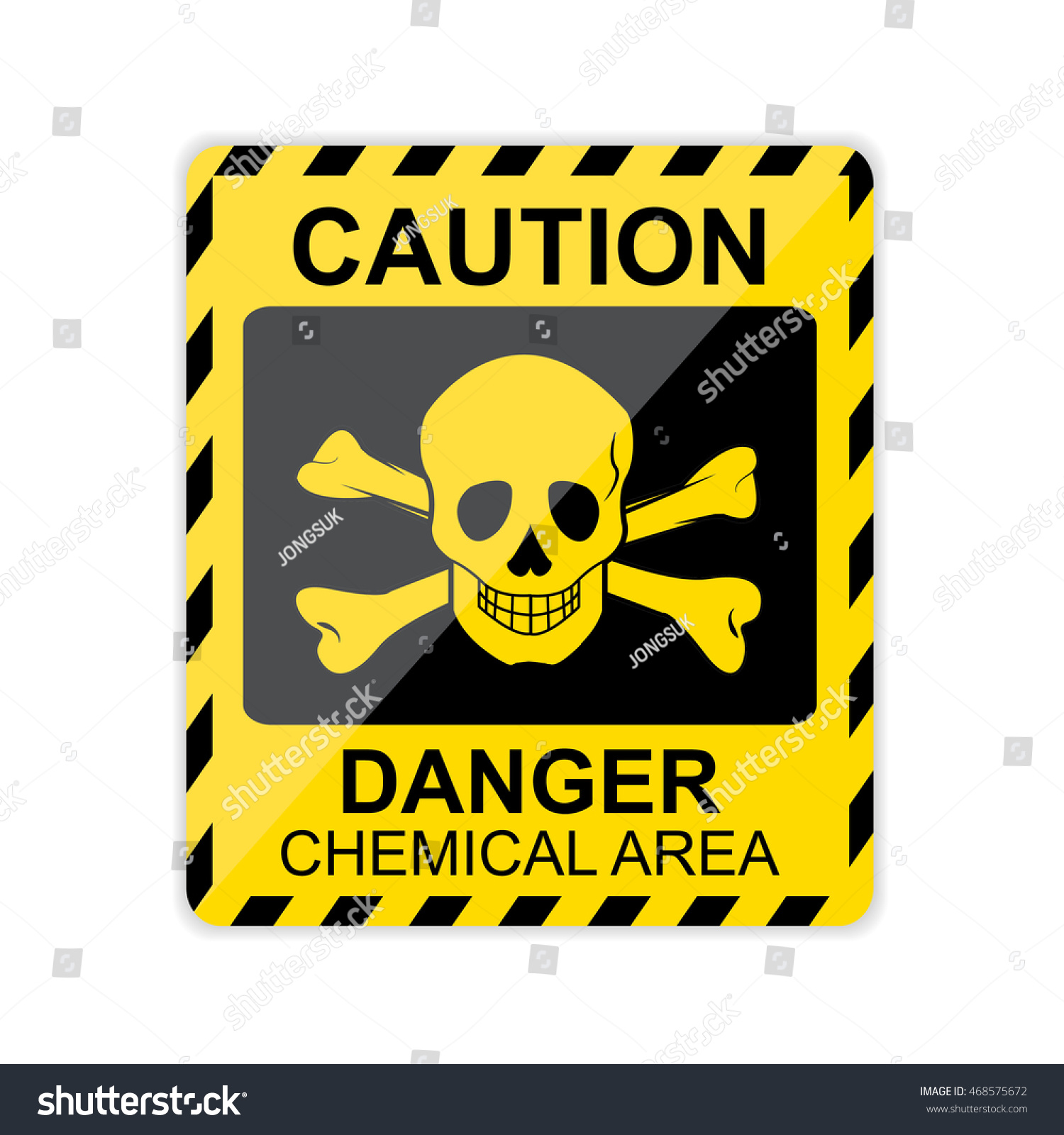 Cautiondanger Chemical Area Sign Vector Stock Vector (Royalty Free ...