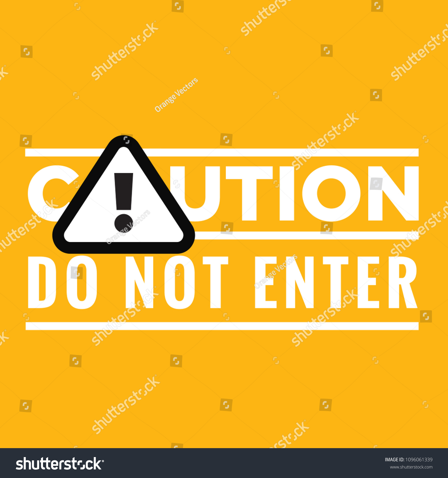 Caution Do Not Enter Sign Sticker Stock Vector (Royalty Free) 1096061339