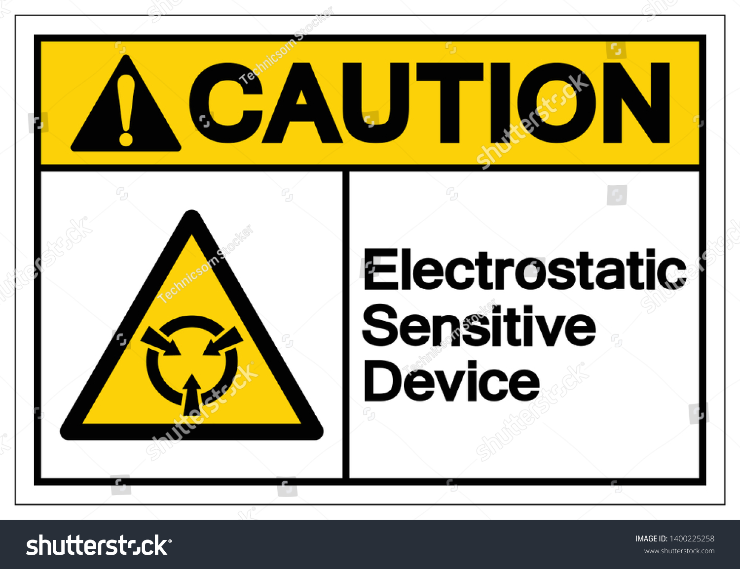 Caution Electrostatic Sensitive Device Esd Symbol Stock Vector (Royalty ...