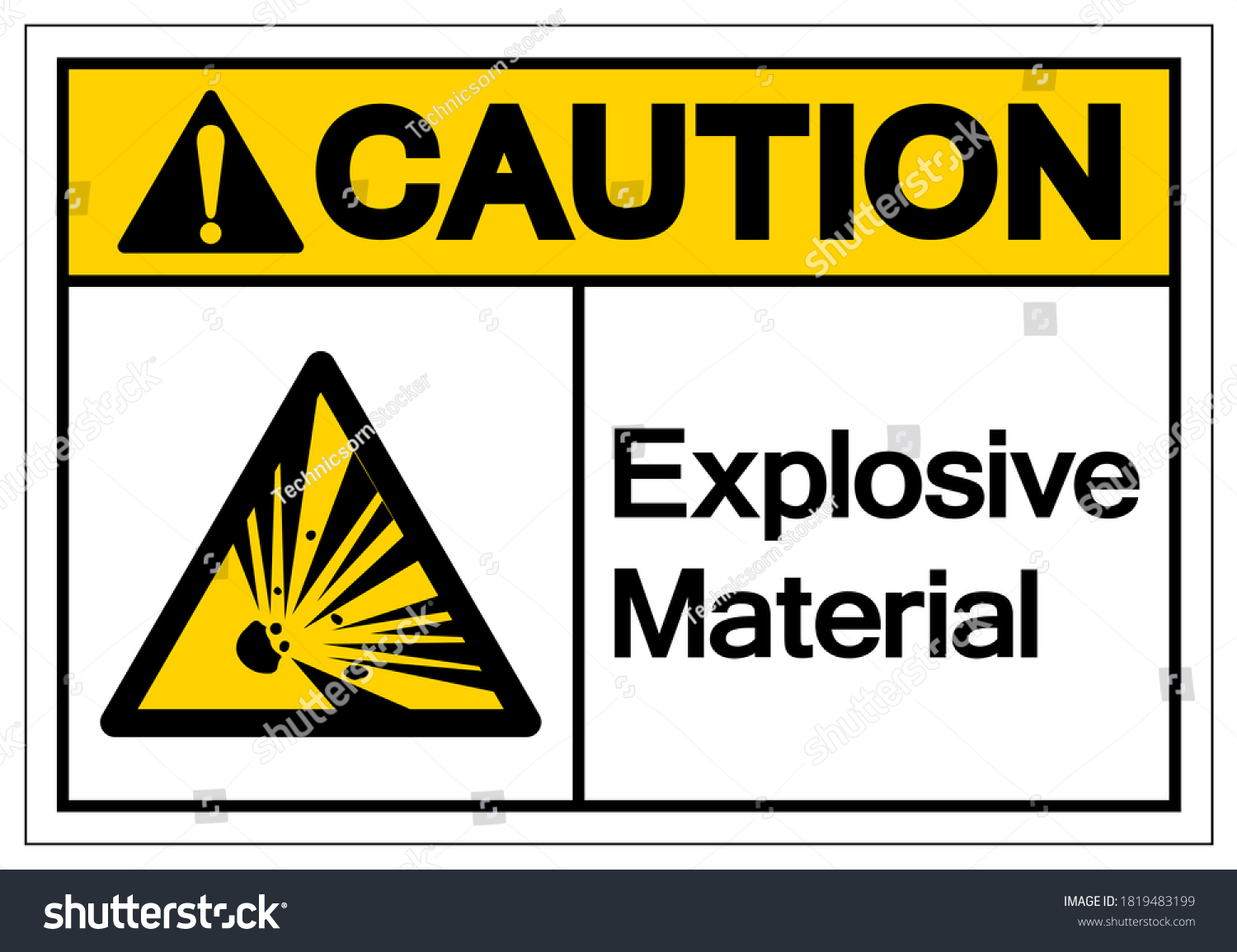 Precaución de símbolo de material explosivo,: vector de stock (libre de ...