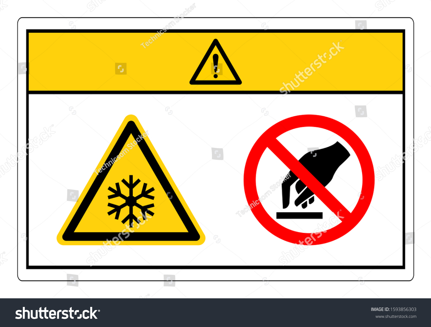 Caution Extremely Cold Surface Do Not Stock Vector (Royalty Free ...
