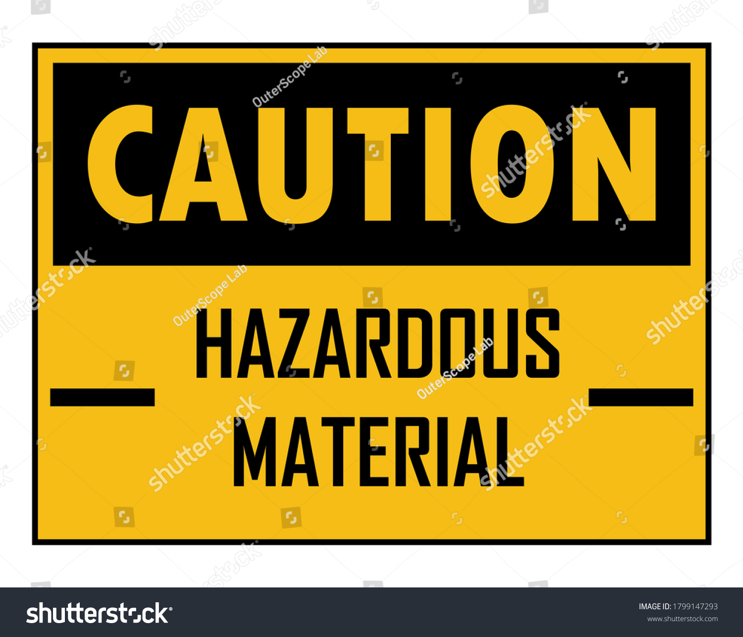 Caution Hazardous Material Design On Yellow Stock Vector (Royalty Free ...