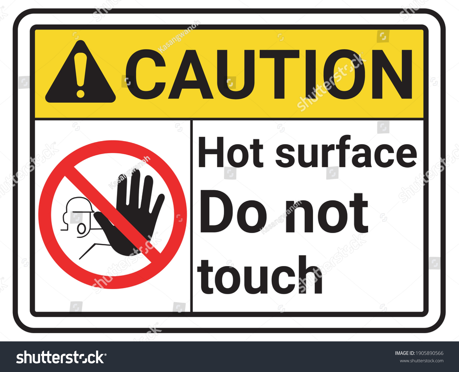Vektor Stok Caution Hot Surface Do Not Touch (Tanpa Royalti) 1905890566 ...