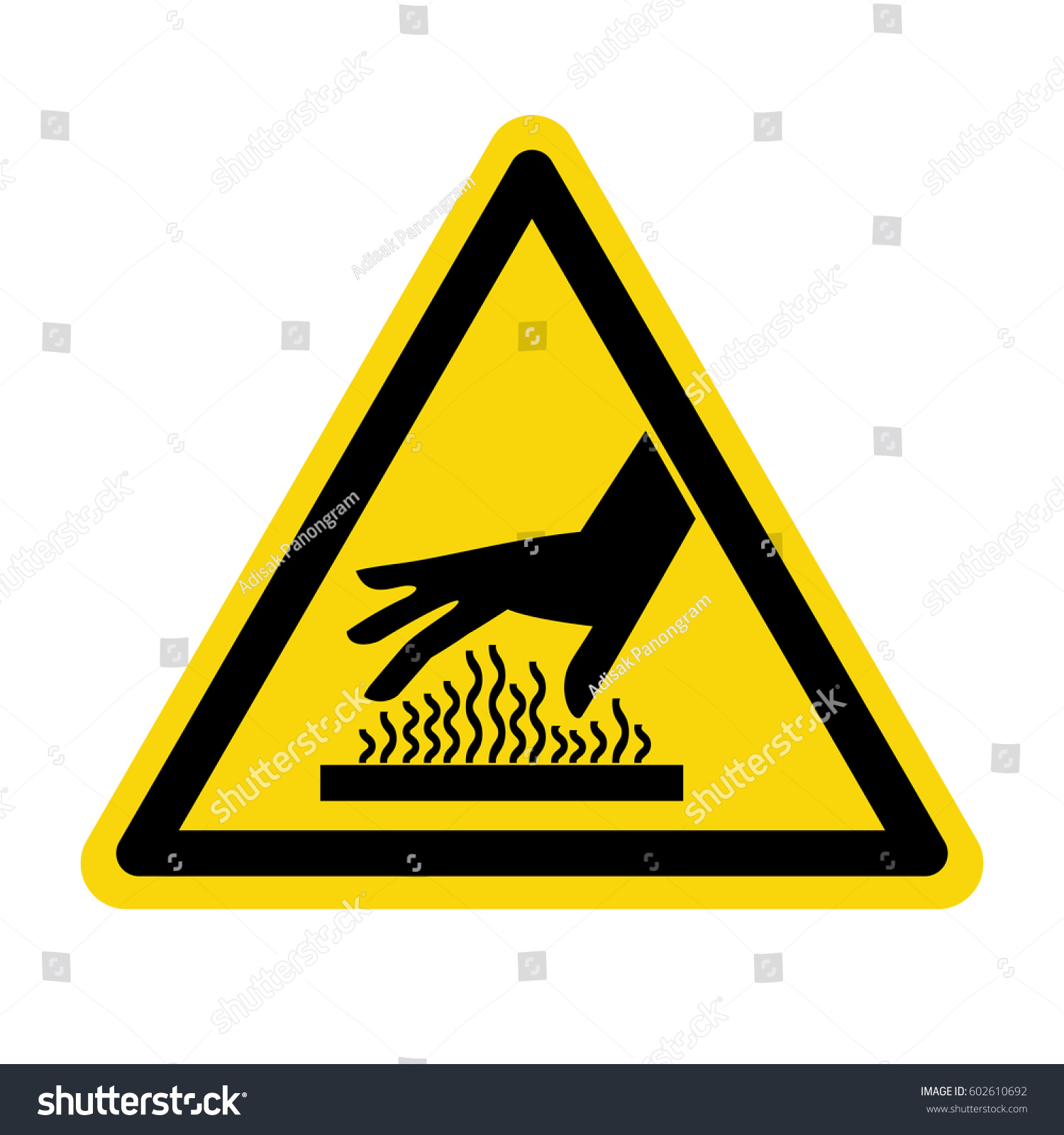 Caution Hot Surface Sign Symbol Vector Stock Vector (Royalty Free ...