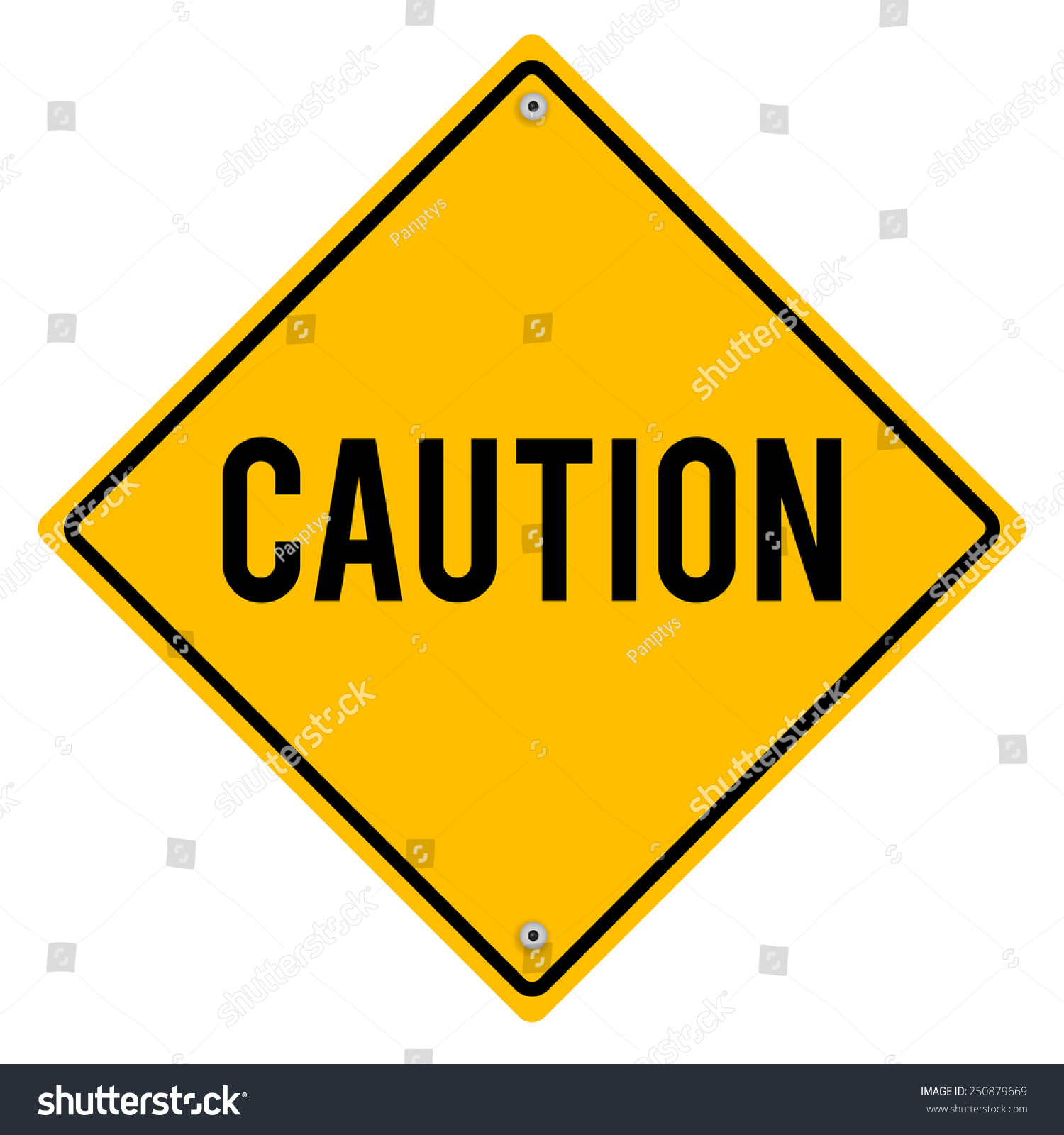 Caution Metal Sign Vector Illustration Stock Vector (Royalty Free ...