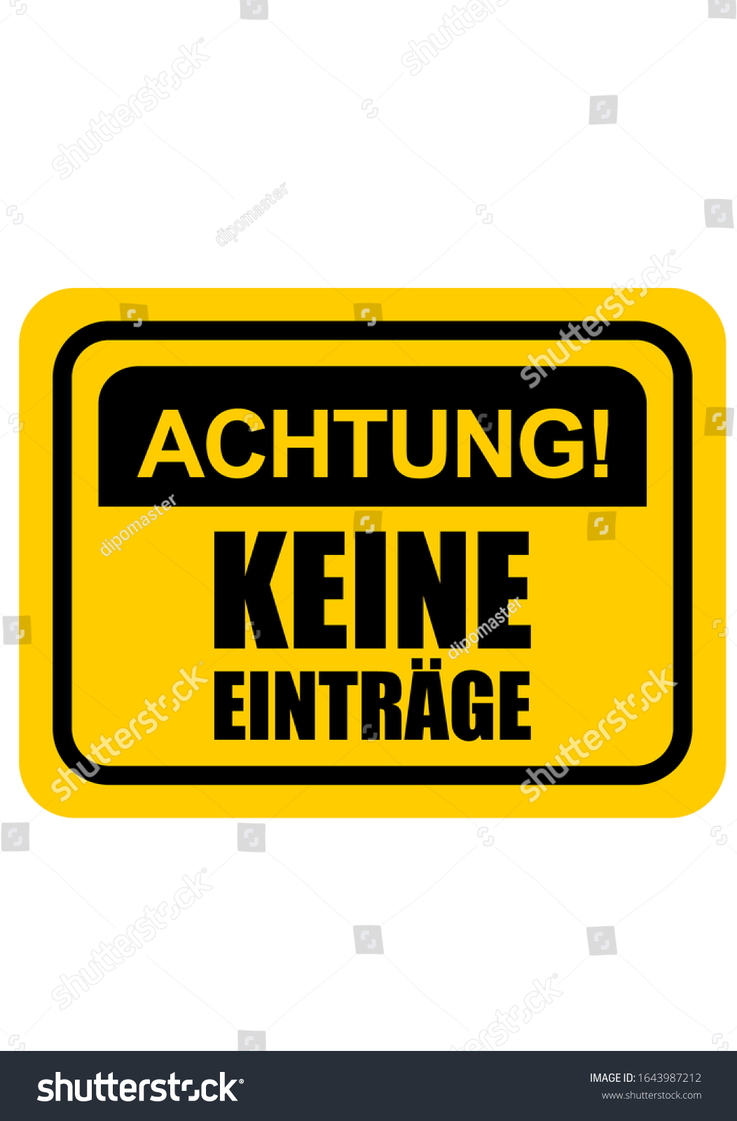 Caution No Entry Yellow Warning Sign Stock Vector (Royalty Free ...
