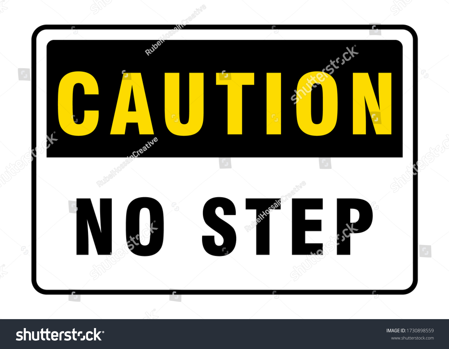 Caution No Step Sign Caution No Stock Vector (Royalty Free) 1730898559 ...