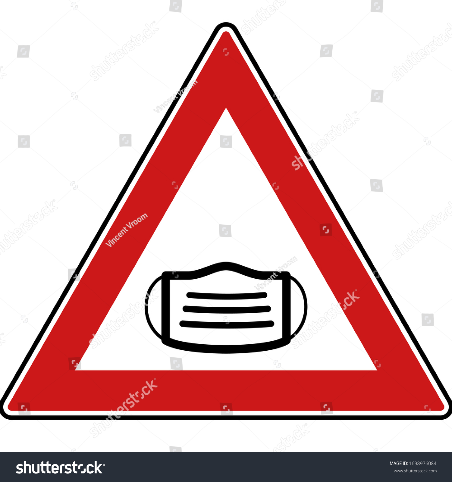 Caution Note Sign Only Breathing Mask Stock Vector (Royalty Free ...