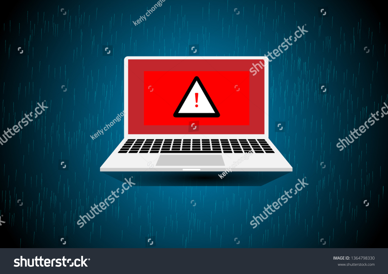 Caution Notice Danger Computer On Digital Stock Vector (Royalty Free ...