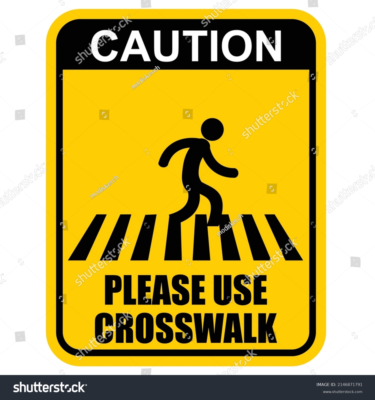 Caution Please Use Crosswalk Sticker Vector Stock Vector (Royalty Free ...