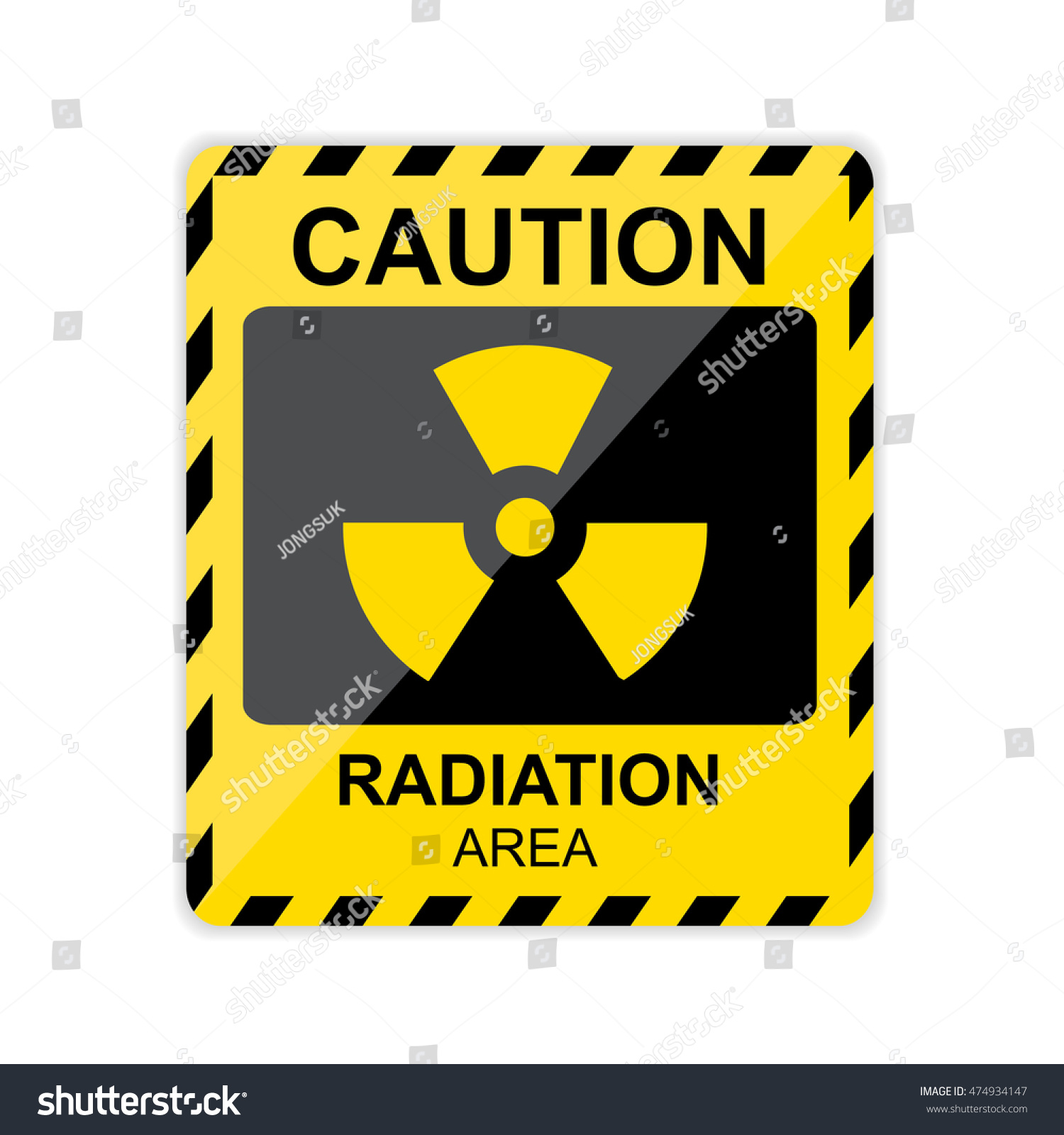 Cautionradiation Area Sign Vector Stock Vector (Royalty Free) 474934147 ...