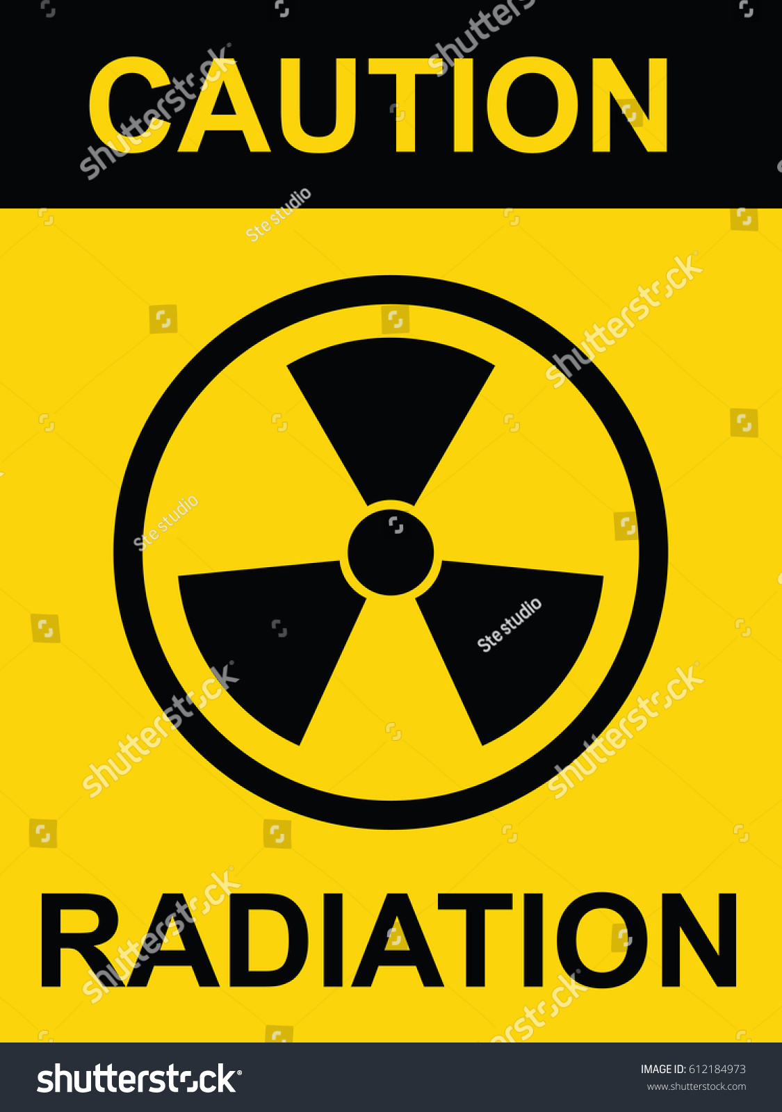 Caution Radiation Sign 스톡 벡터(로열티 프리) 612184973 | Shutterstock