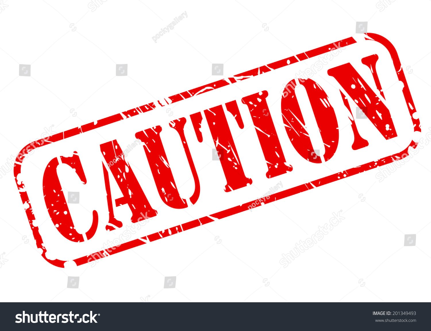 Caution Red Stamp Text On White Stock Vector (Royalty Free) 201349493