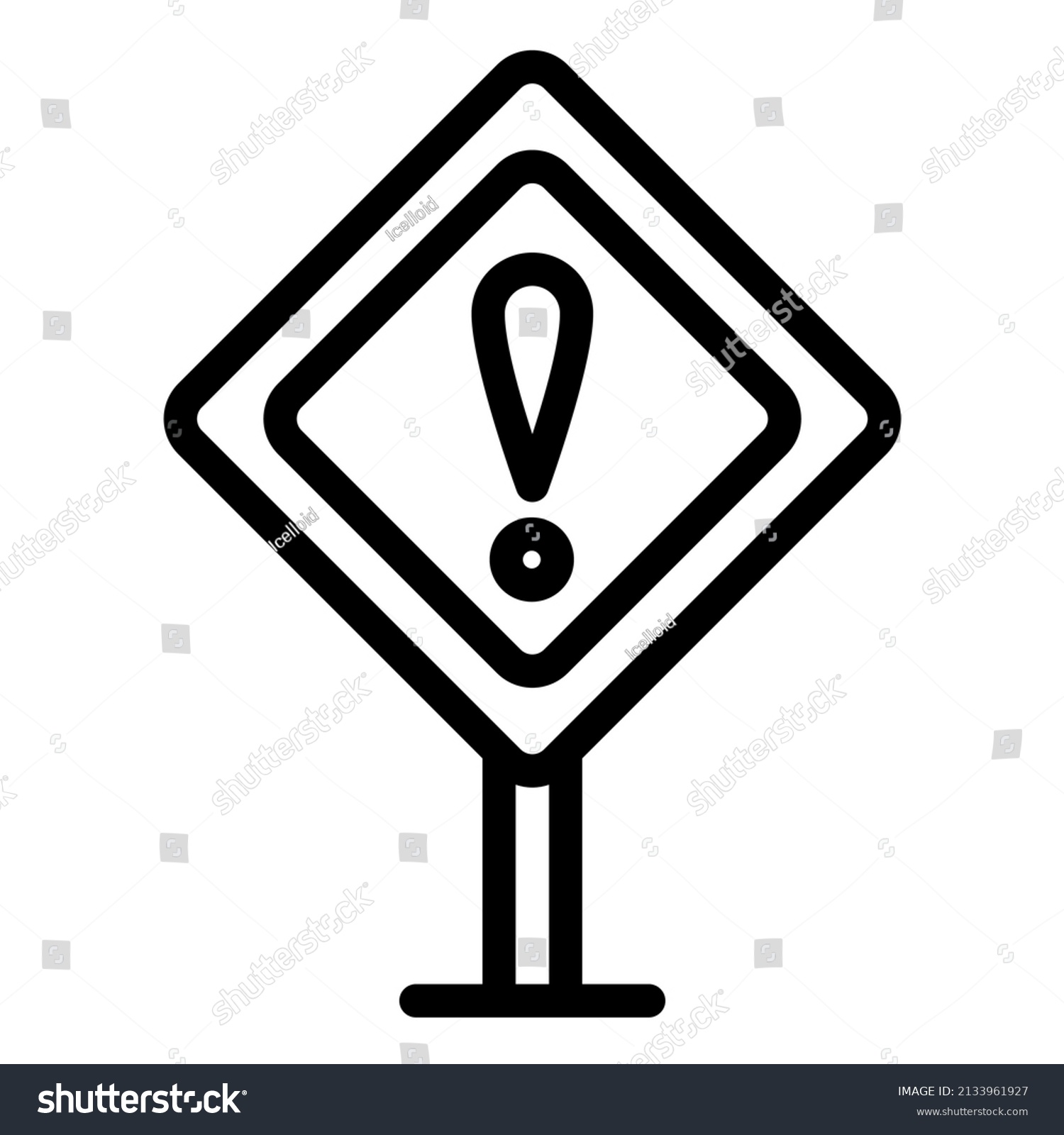 Caution Sign Warning Construction Equipment Stock Vector (Royalty Free ...