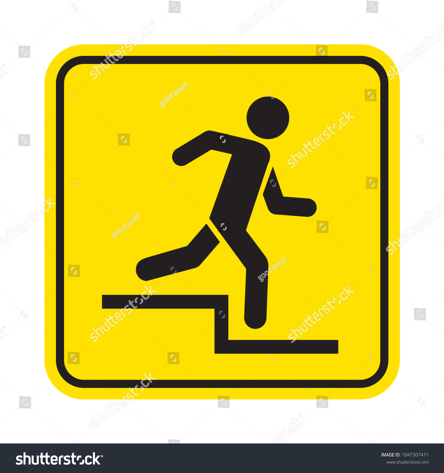 Caution Stair Difference Floor Levels Vector: Vector có sẵn (miễn phí ...