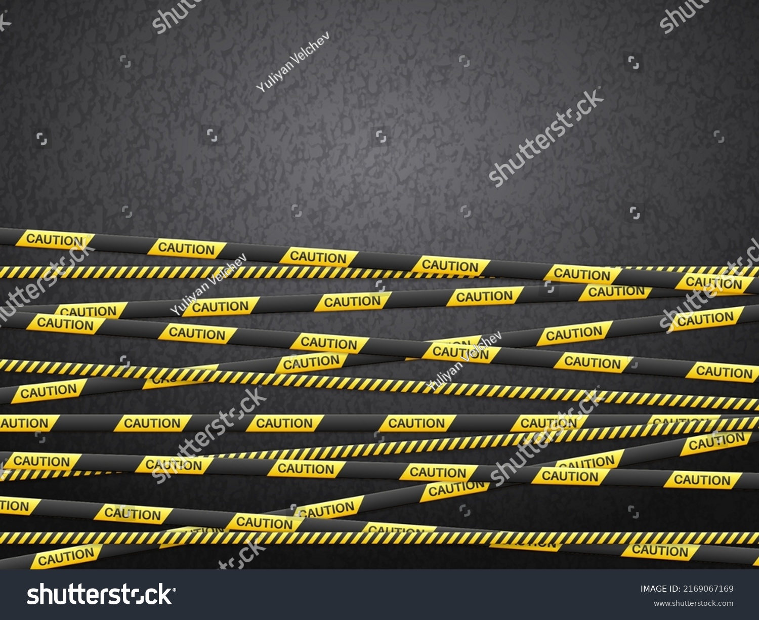 Caution Tape On Asphalt Background Vector Stock Vector (Royalty Free ...