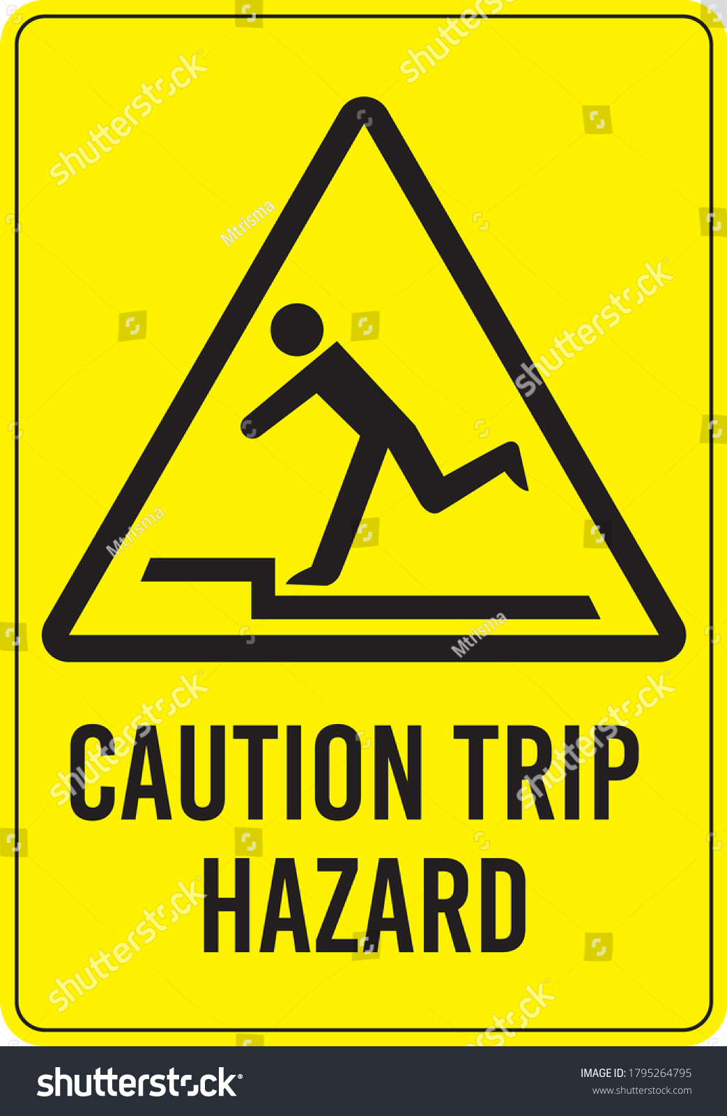 Caution Trip Hazard Sign Vector Warning 库存矢量图（免版税）1795264795 | Shutterstock