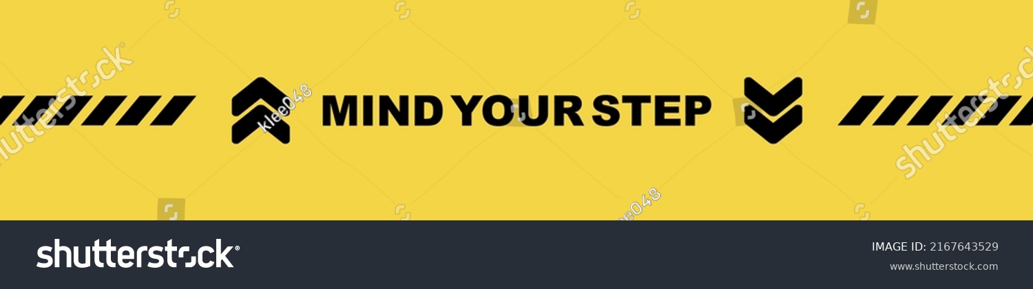 Caution Vector Sign Mind Your Step Stock Vector (Royalty Free ...