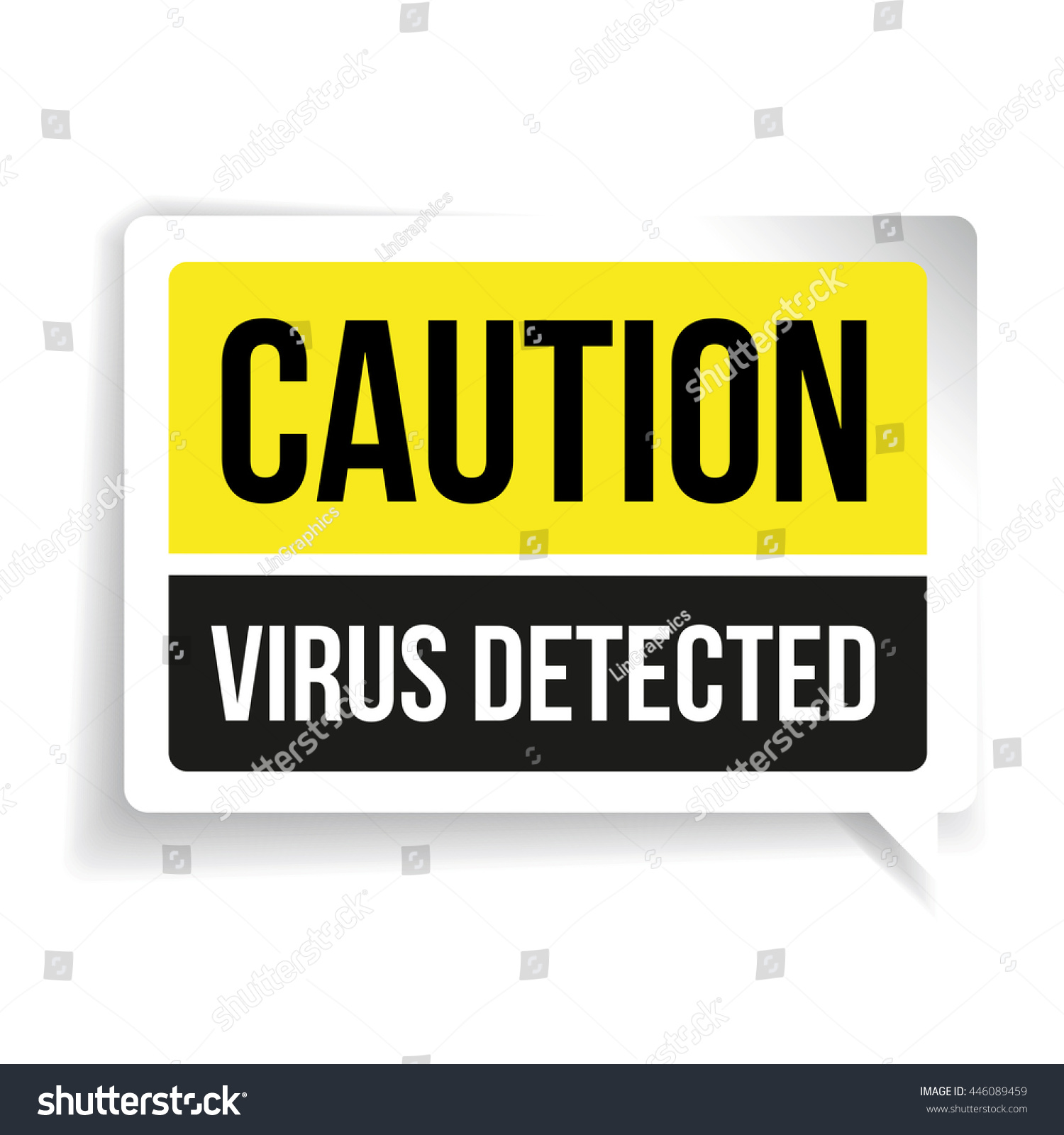 Caution Virus Detected Security Concept Sign Stock Vector (Royalty Free ...