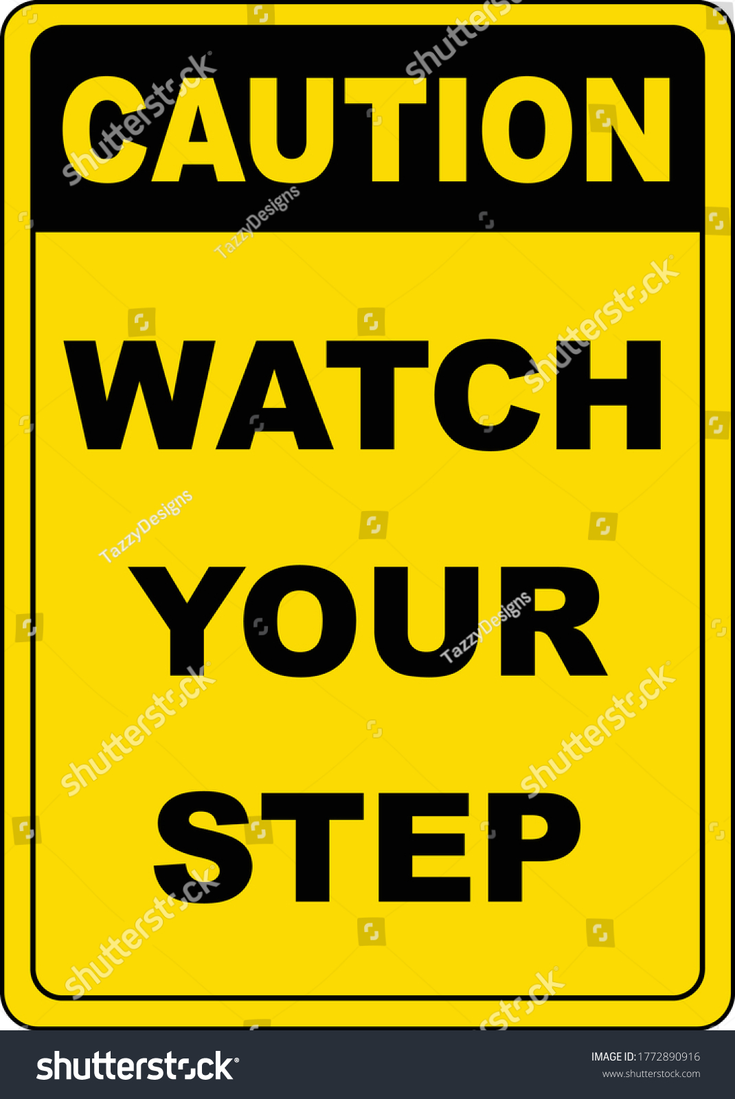 Caution Watch Your Step Sign Stock Vector (Royalty Free) 1772890916