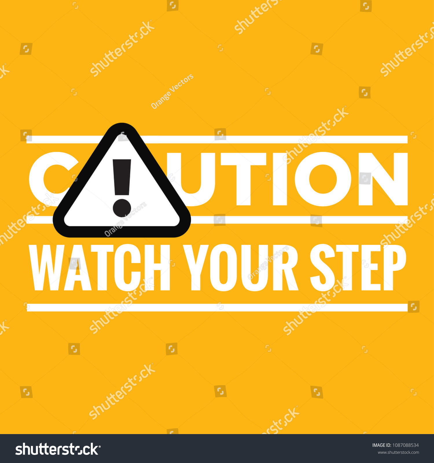 Caution Watch Your Step Sign Vector Stock Vector (Royalty Free) 1087088534