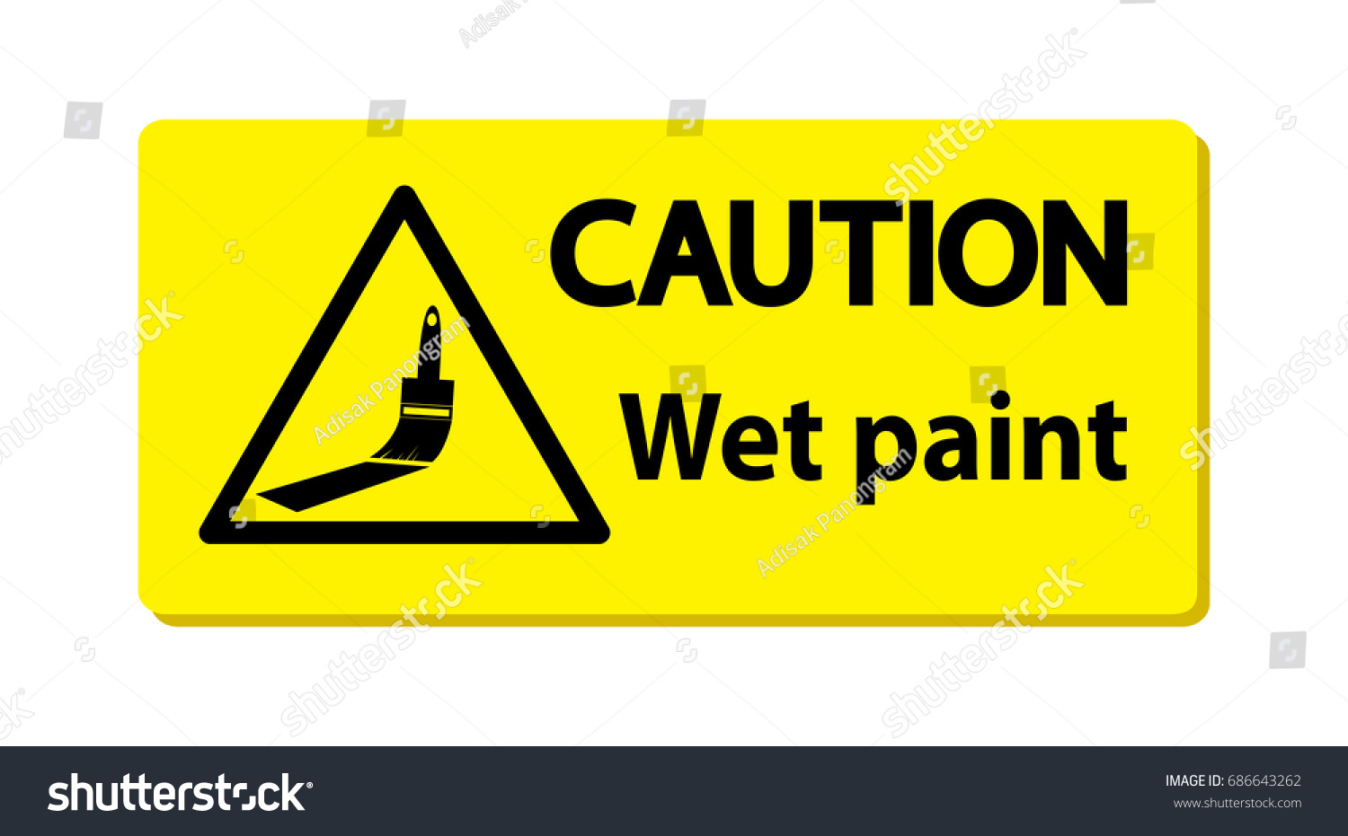 Caution Wet Paint Sign Symbol: vetor stock (livre de direitos ...