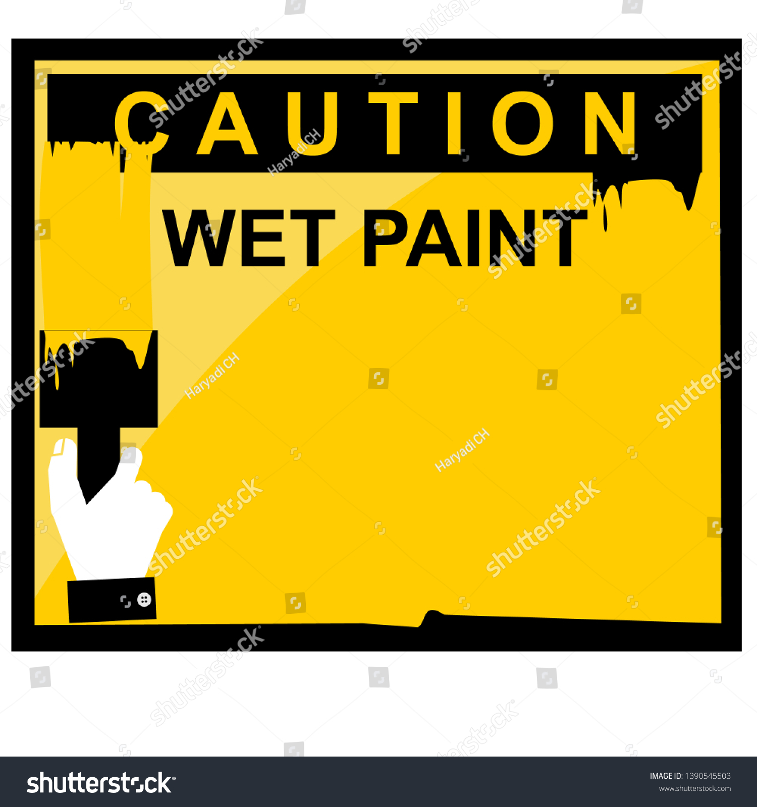 Caution Wet Paint Sign Vector: เวกเตอร์สต็อก (ปลอดค่าลิขสิทธิ์ ...