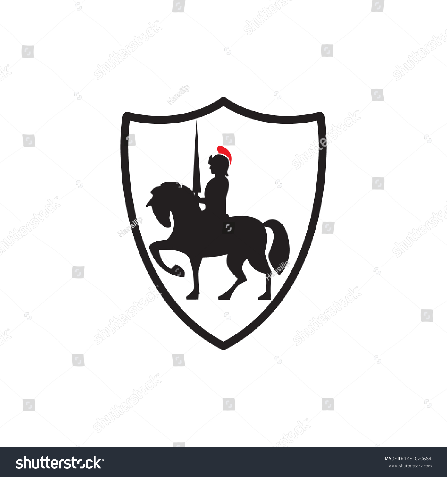 Cavalry Icon Vector Logo Template Illustration: เวกเตอร์สต็อก (ปลอดค่า ...