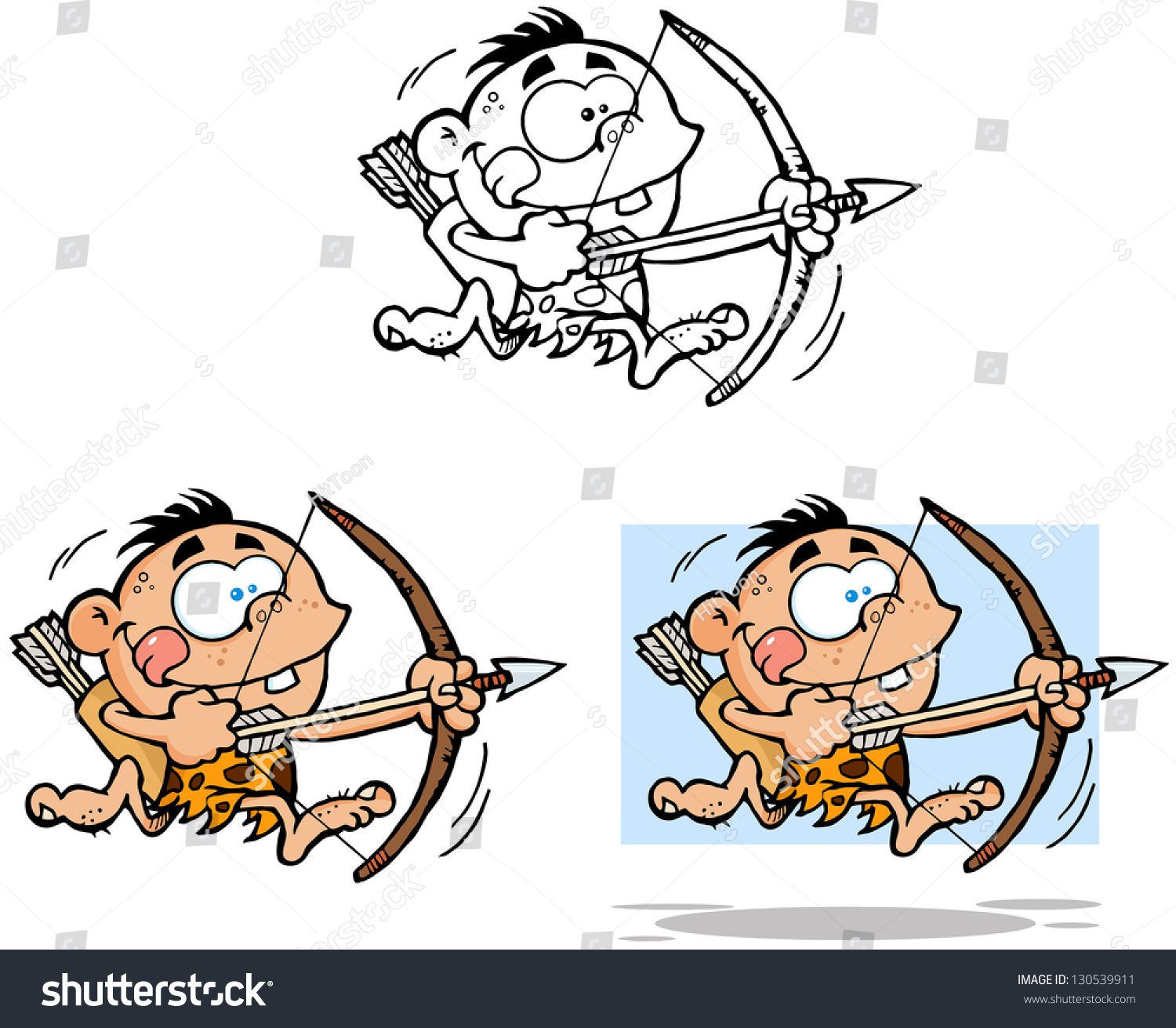 Cave Boy Vector Collection Stock Vector (Royalty Free) 130539911