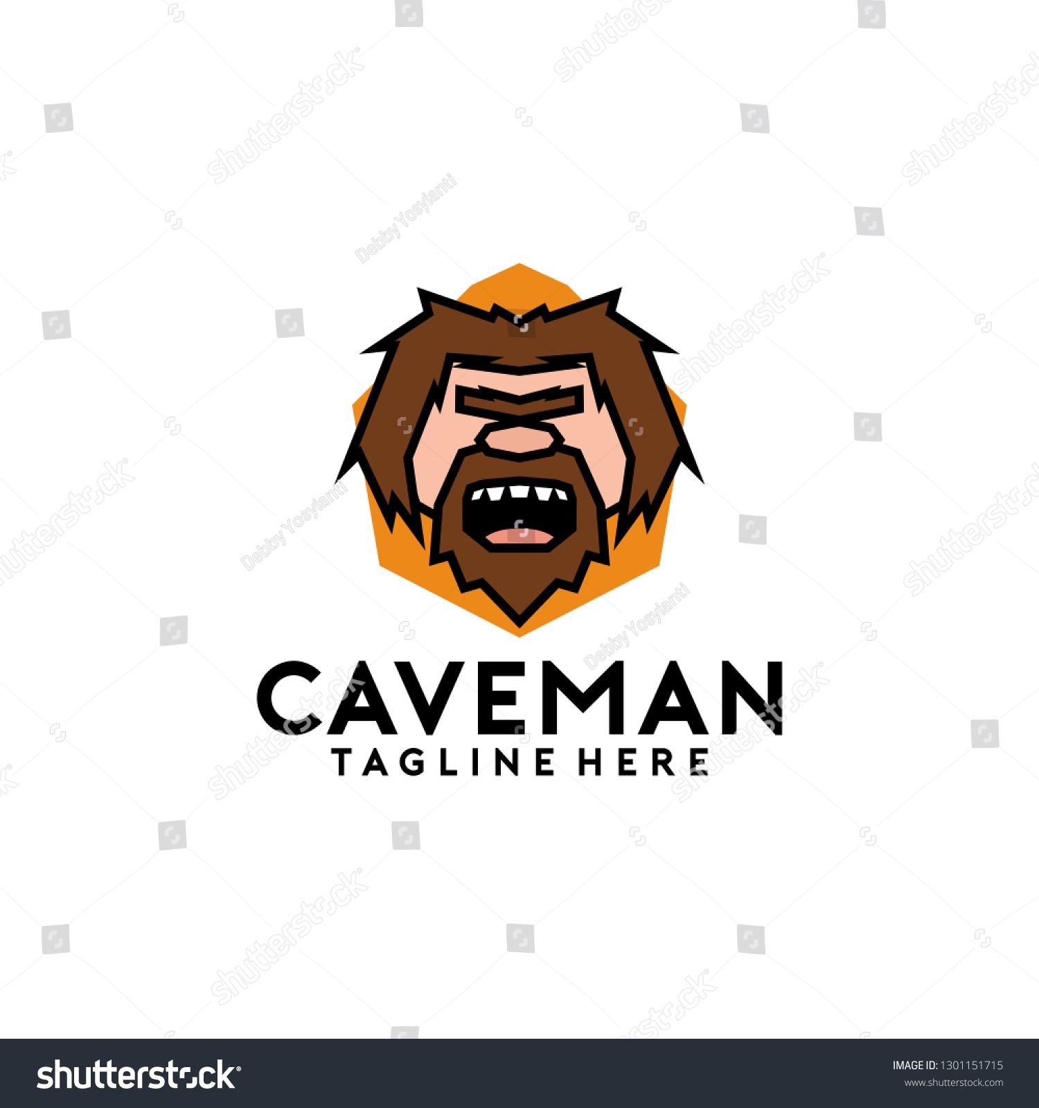 Cave Man Logo Design Stock Vector (Royalty Free) 1301151715 | Shutterstock