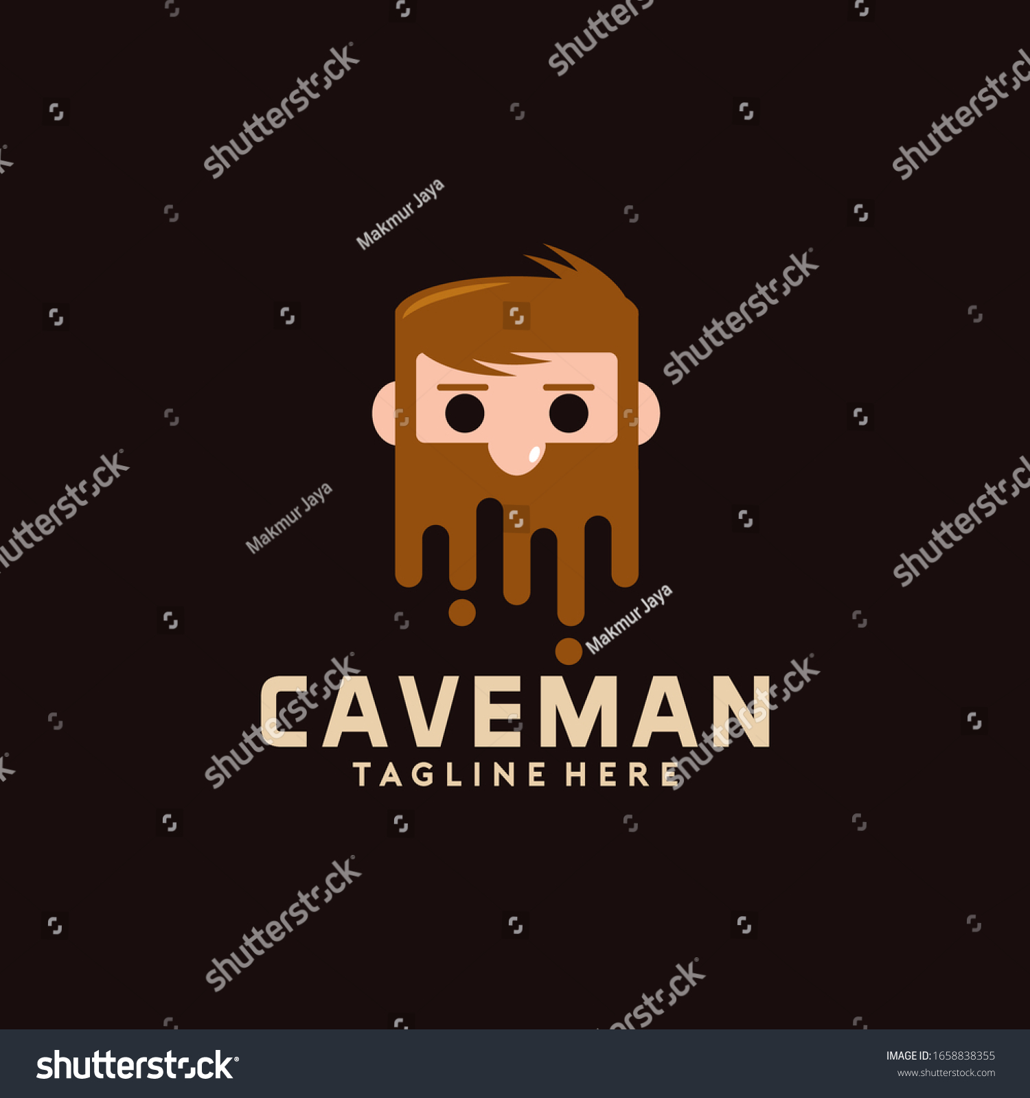 Caveman Logo Design Idea Vector Stock Stock Vector (Royalty Free ...