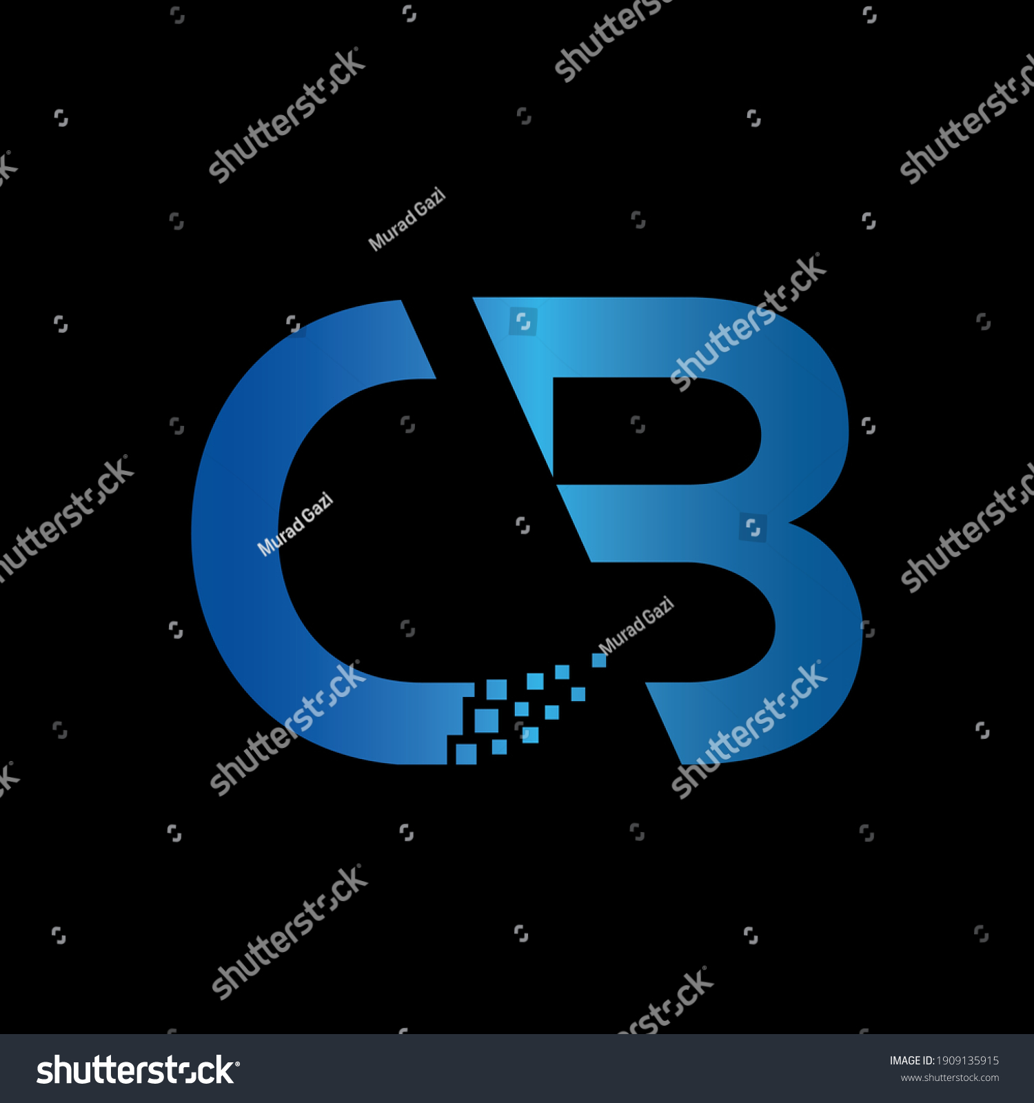 Cb Letter Tech Logo Design Stock Vector (Royalty Free) 1909135915 ...