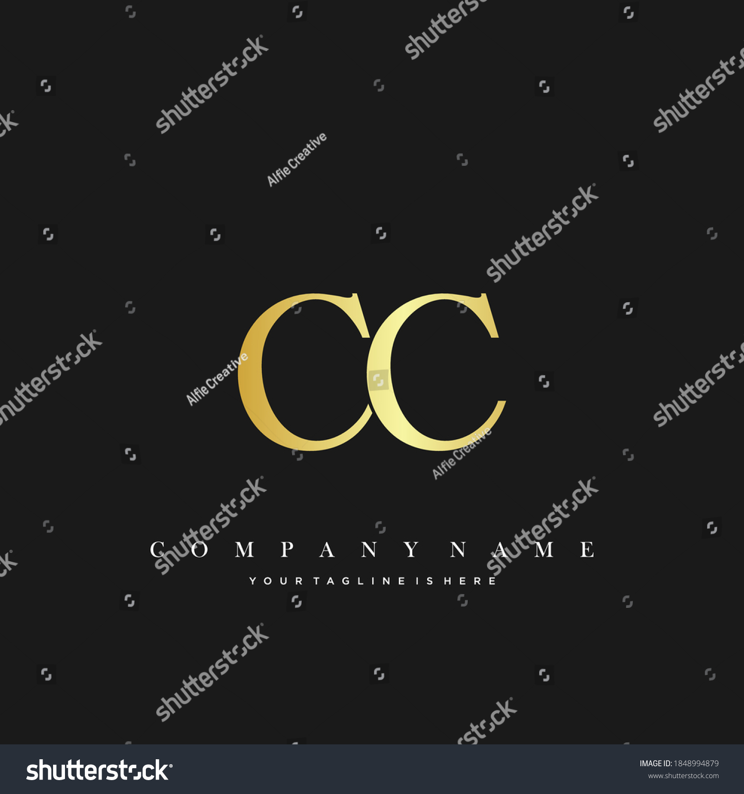 Cc Initial Letter Logo Luxury Template Stock Vector (Royalty Free ...