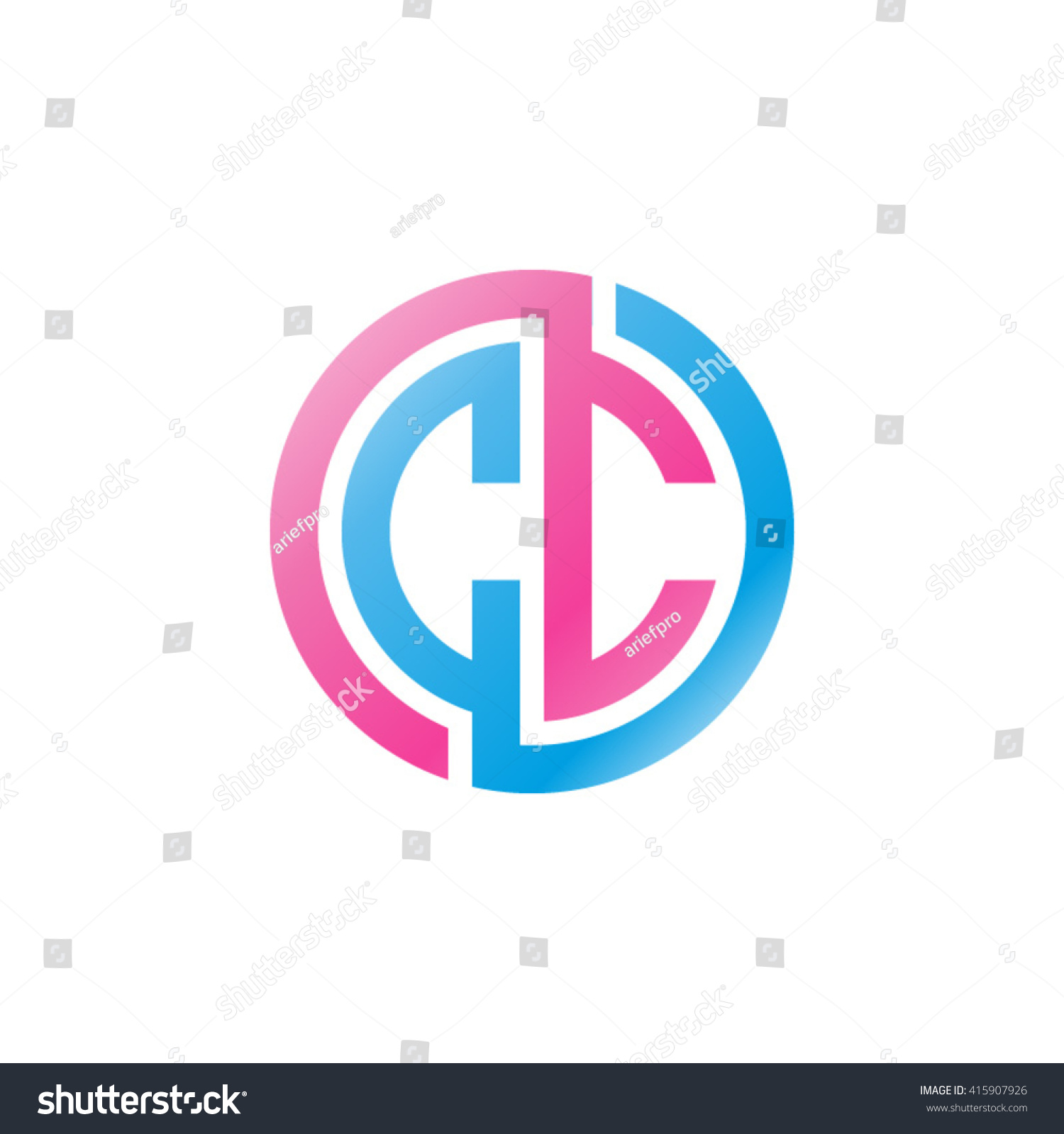 Cc Initial Letters Linked Circle Logo Stock Vector (Royalty Free ...