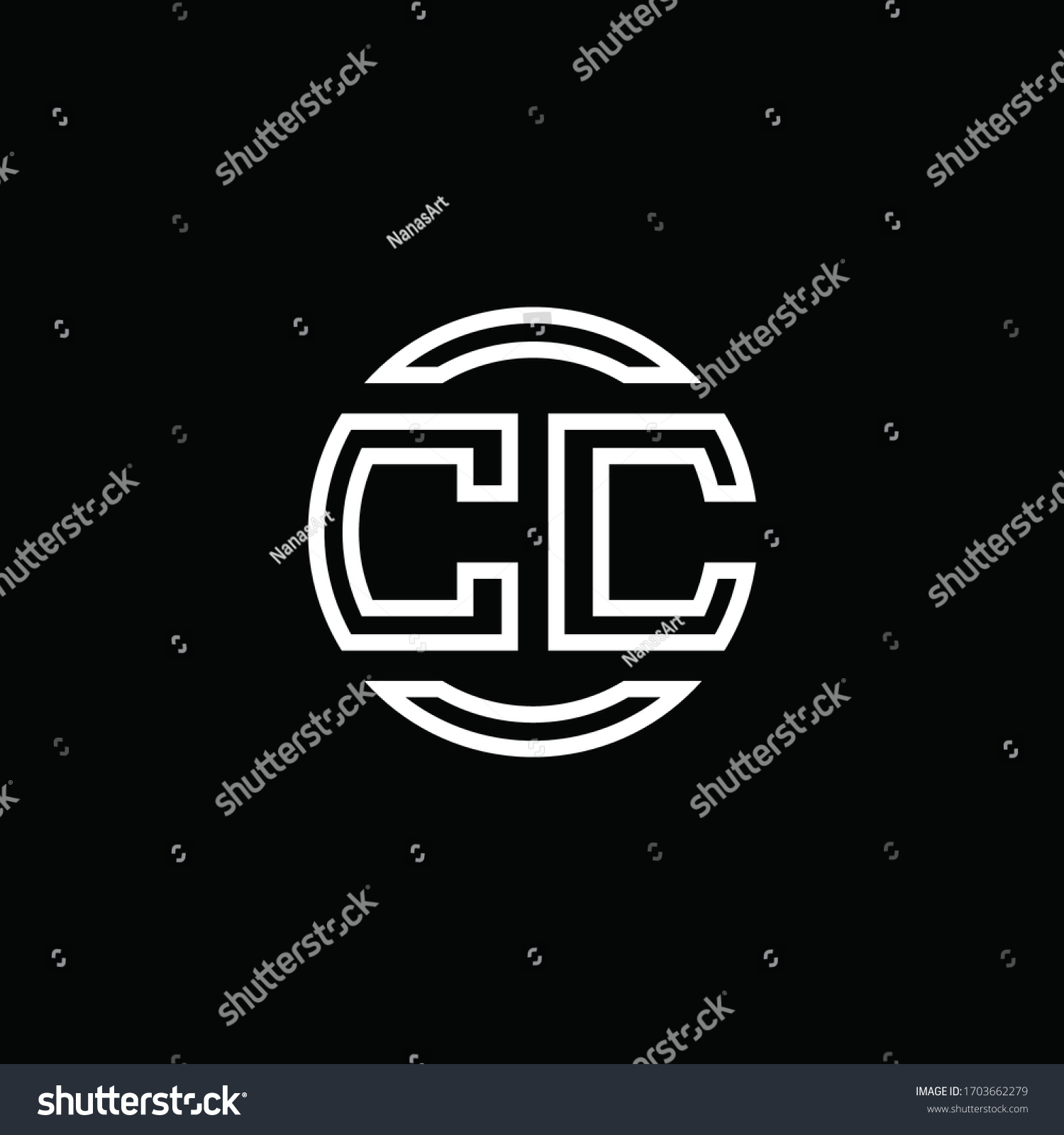 Monograma del logotipo CC con espacio: vector de stock (libre de ...