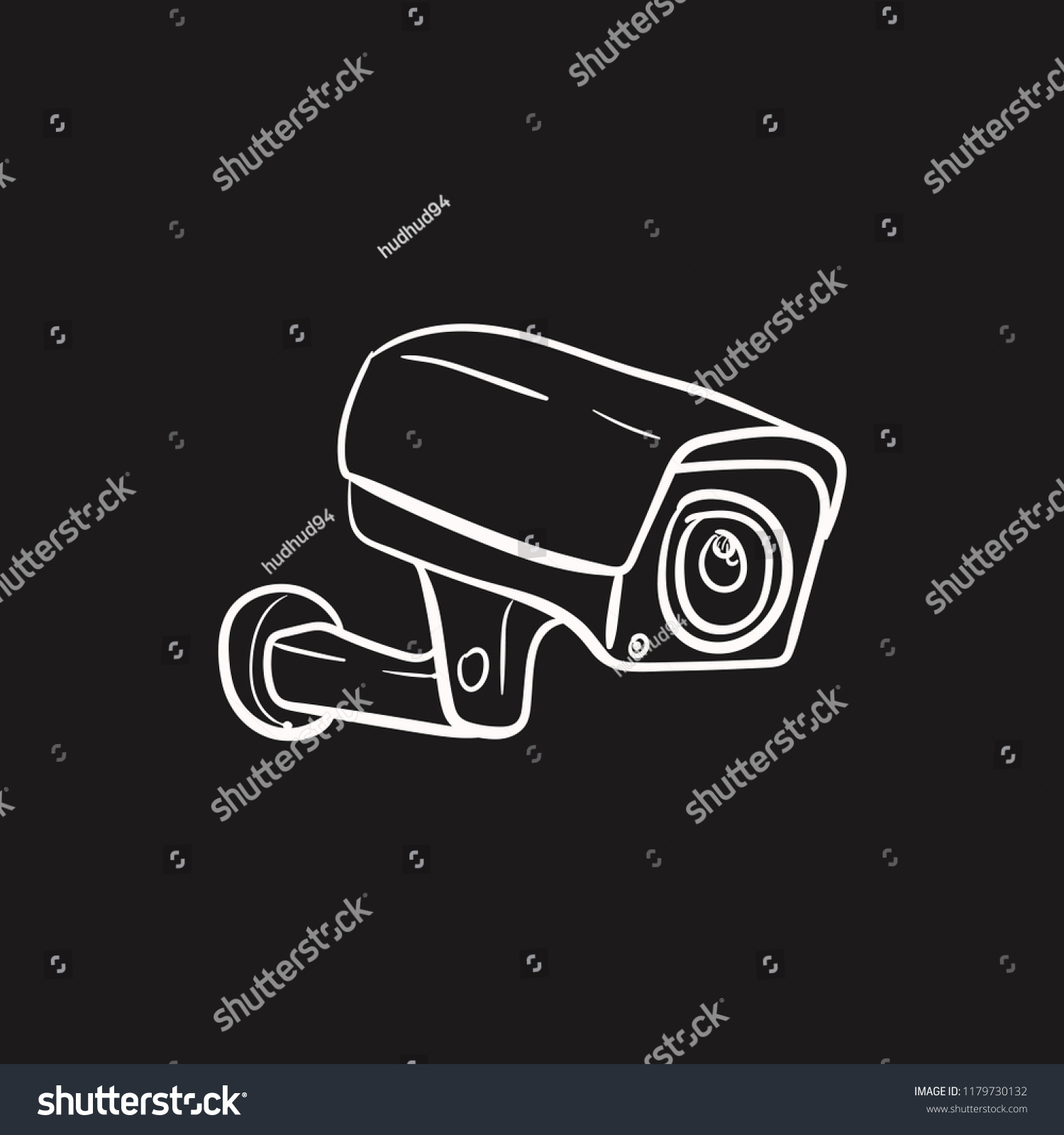 Cctv Camera Hand Drawn Vector Doodle Stock Vector (Royalty Free ...