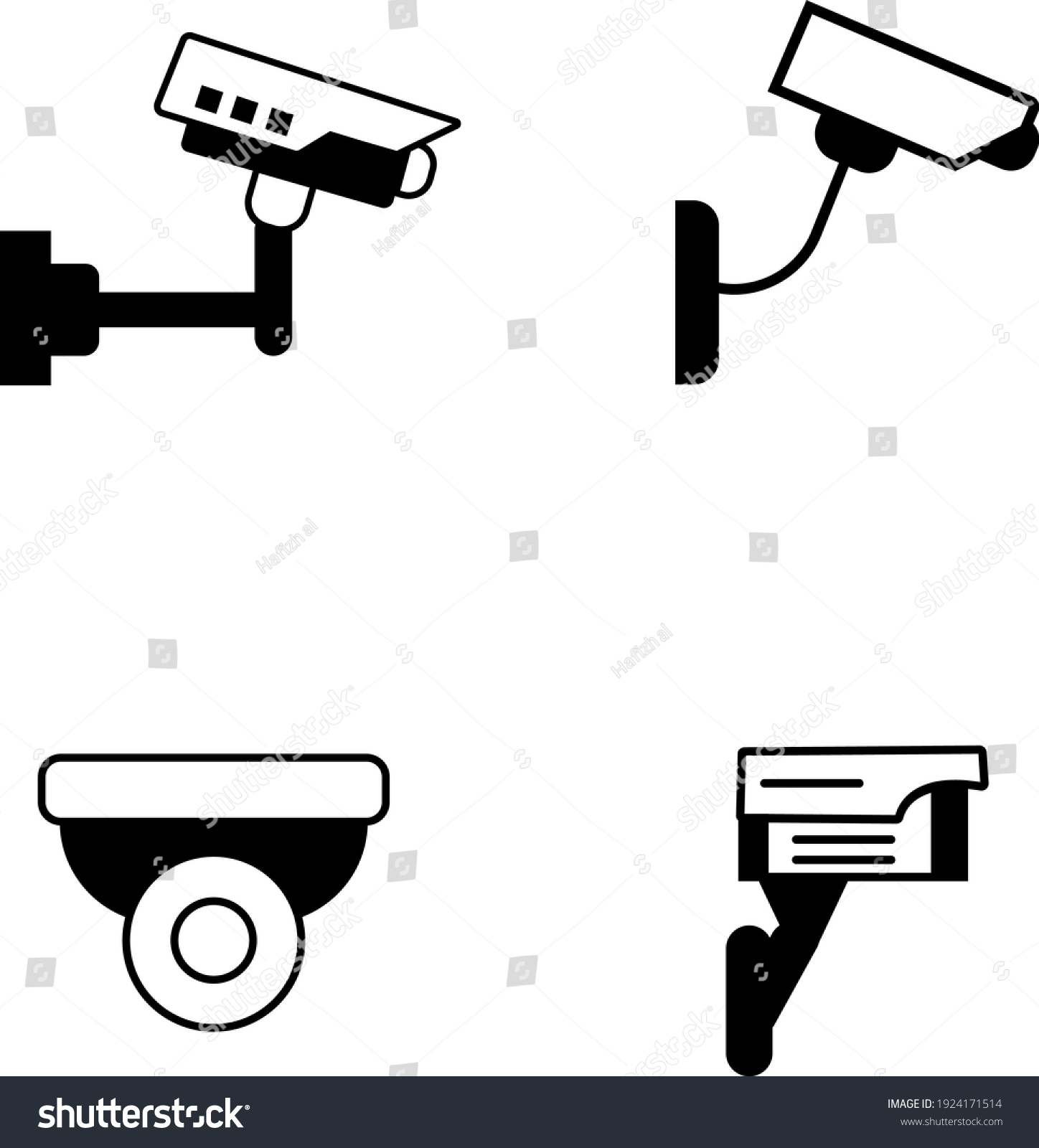 Cctv Security Icon Set Stock Vector (Royalty Free) 1924171514 ...