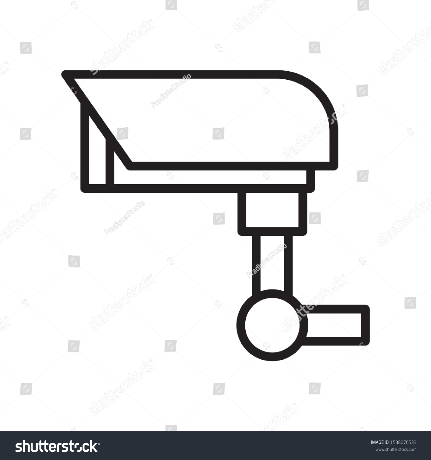 Cctv Icon Vector Simple Line Design Stock Vector (Royalty Free ...