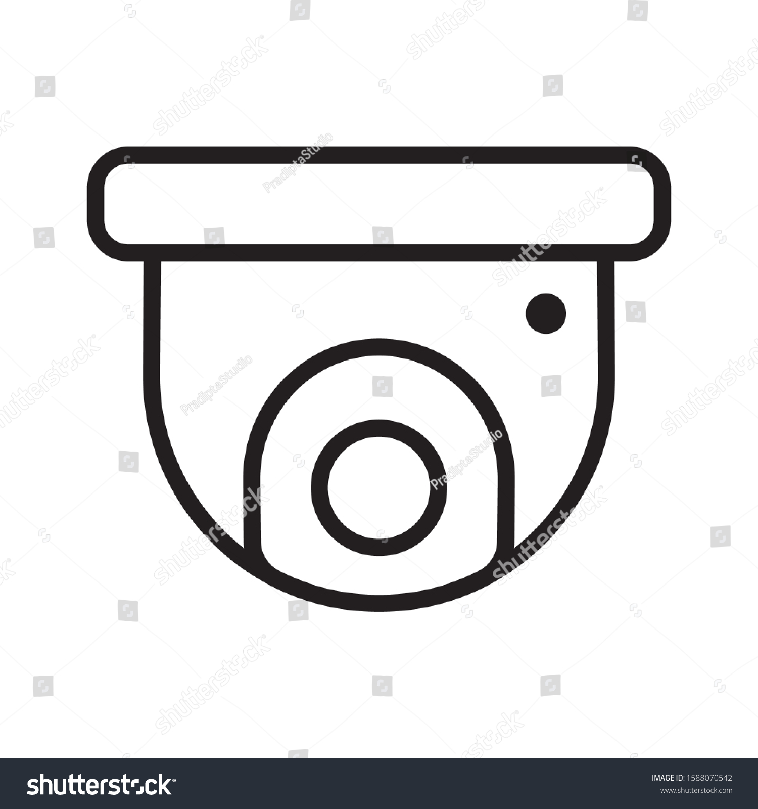Cctv Icon Vector Simple Line Design Stock Vector (Royalty Free ...