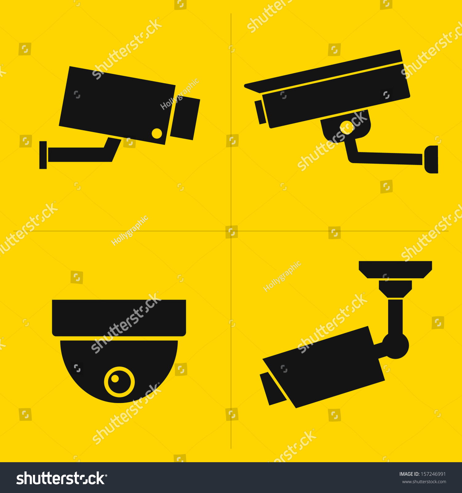 Cctv Icons Set Stock Vector Illustration 157246991 : Shutterstock