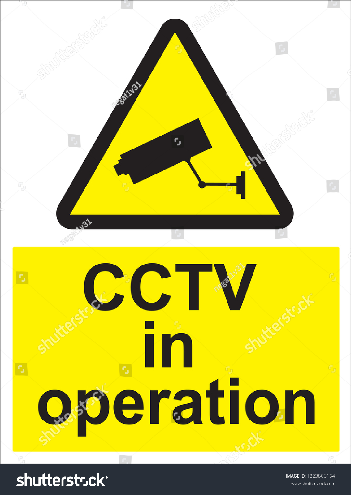 Cctv Operation Sign Triangle Stock Vector (Royalty Free) 1823806154 ...