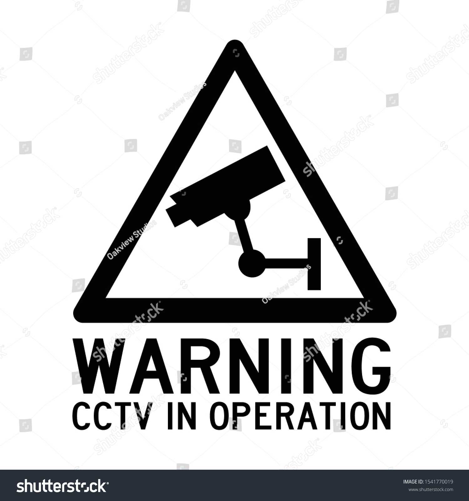 Cctv Operation Warning Sign Vector: vector de stock (libre de regalías ...