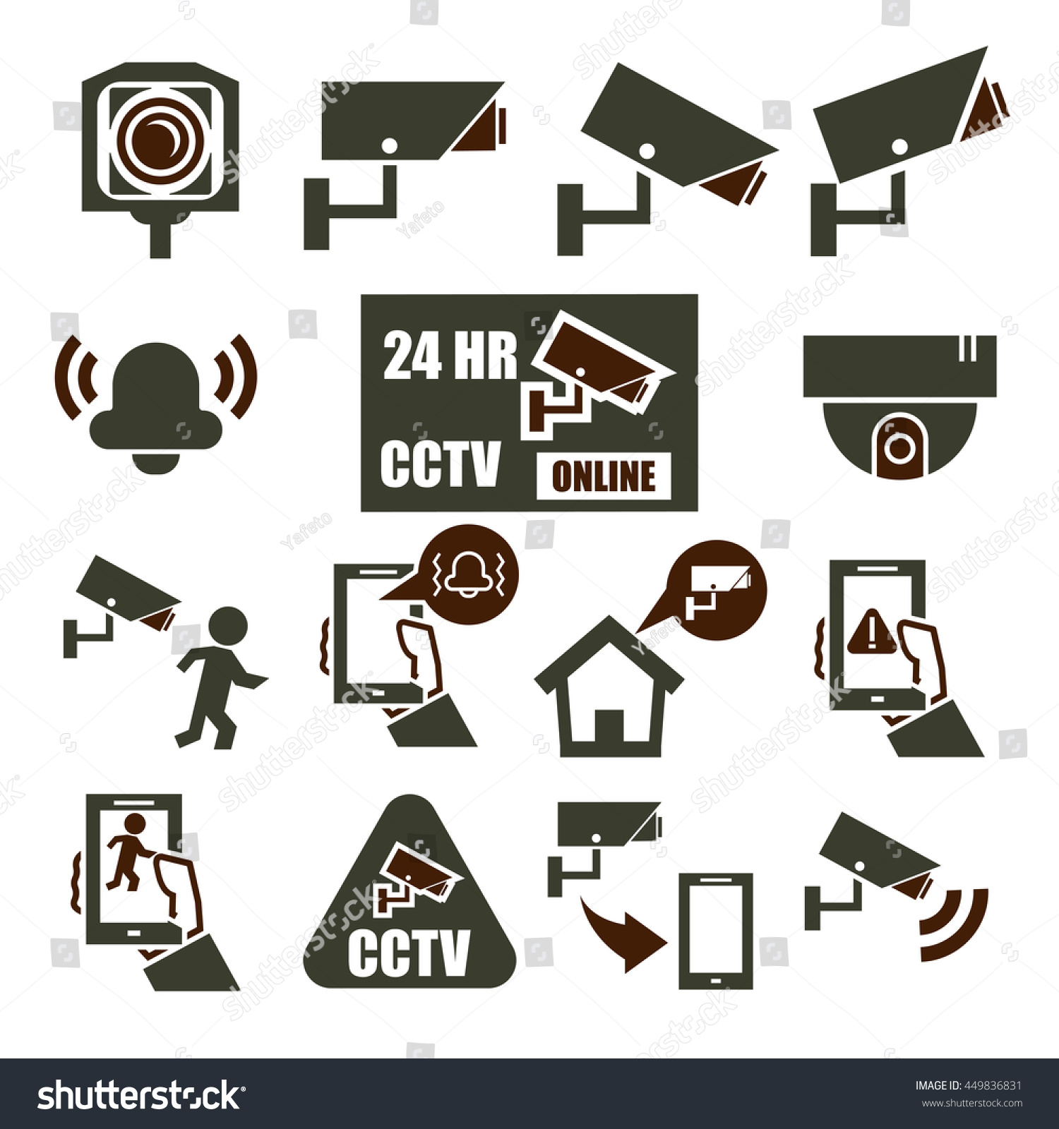 Cctv Online Icon Set Stock Vector (Royalty Free) 449836831 | Shutterstock