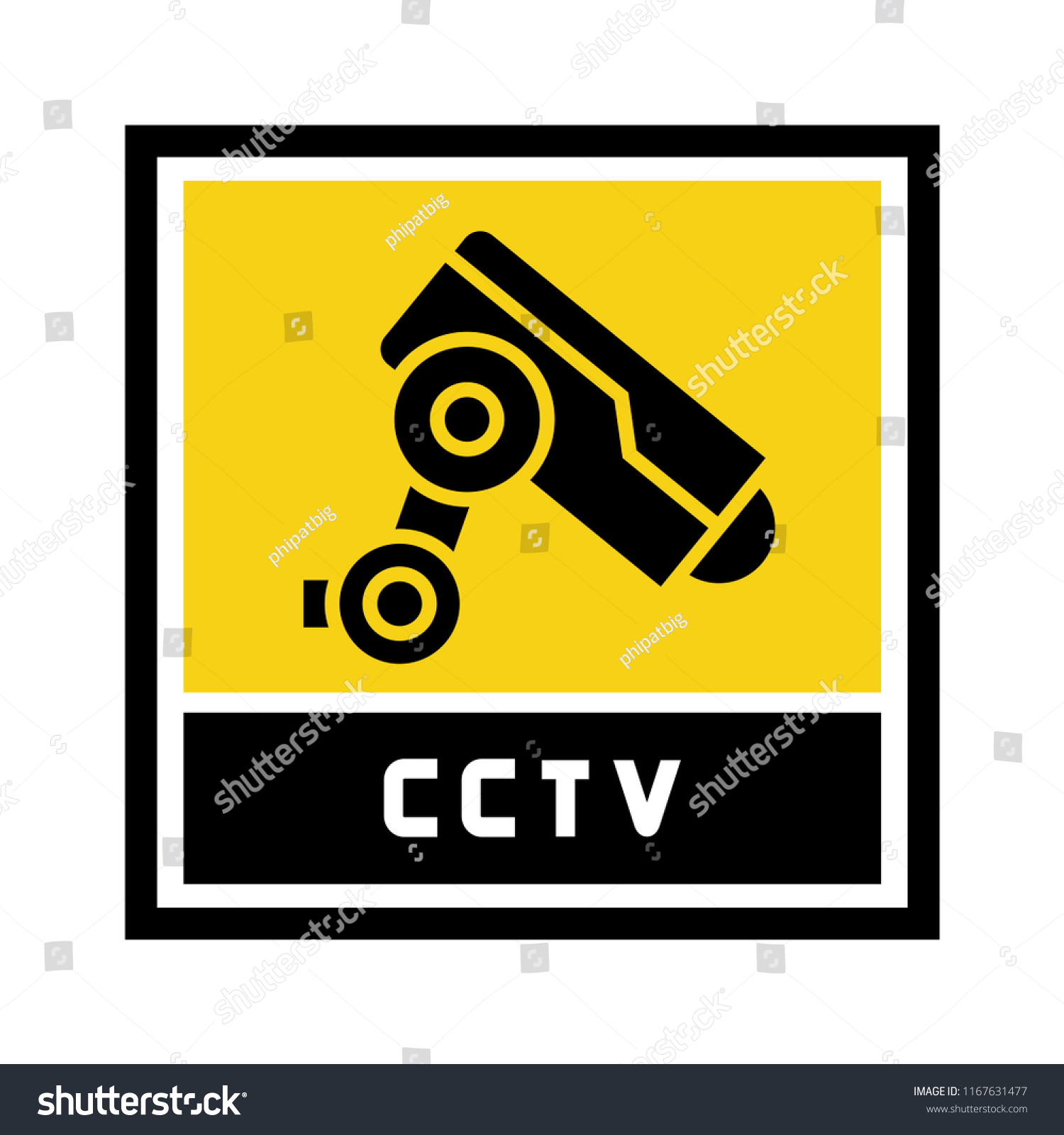 Cctv Security Camera Sign Stock Vector (Royalty Free) 1167631477 ...