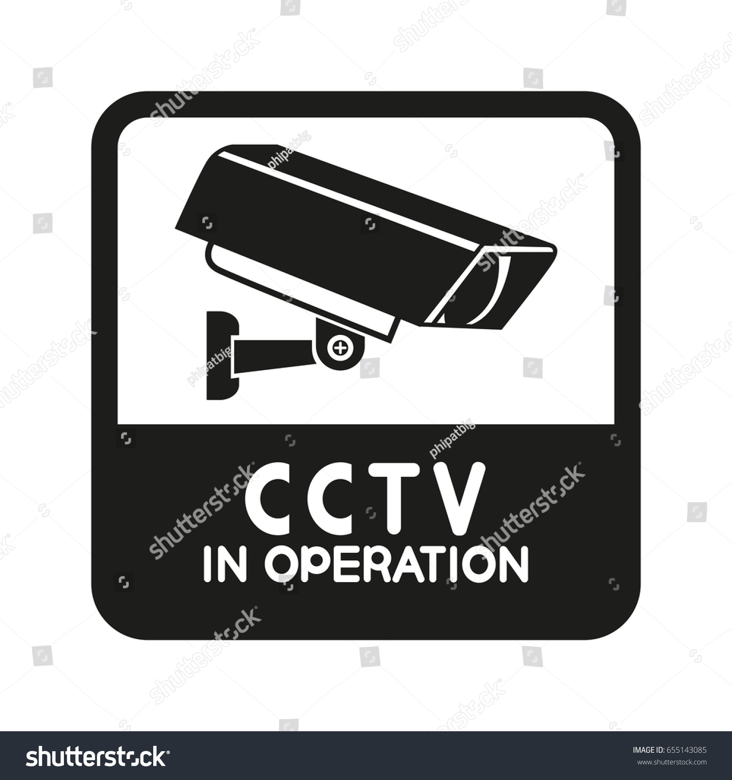 Cctv Surveillance Camera Warning Symbol Stock Vector (Royalty Free ...