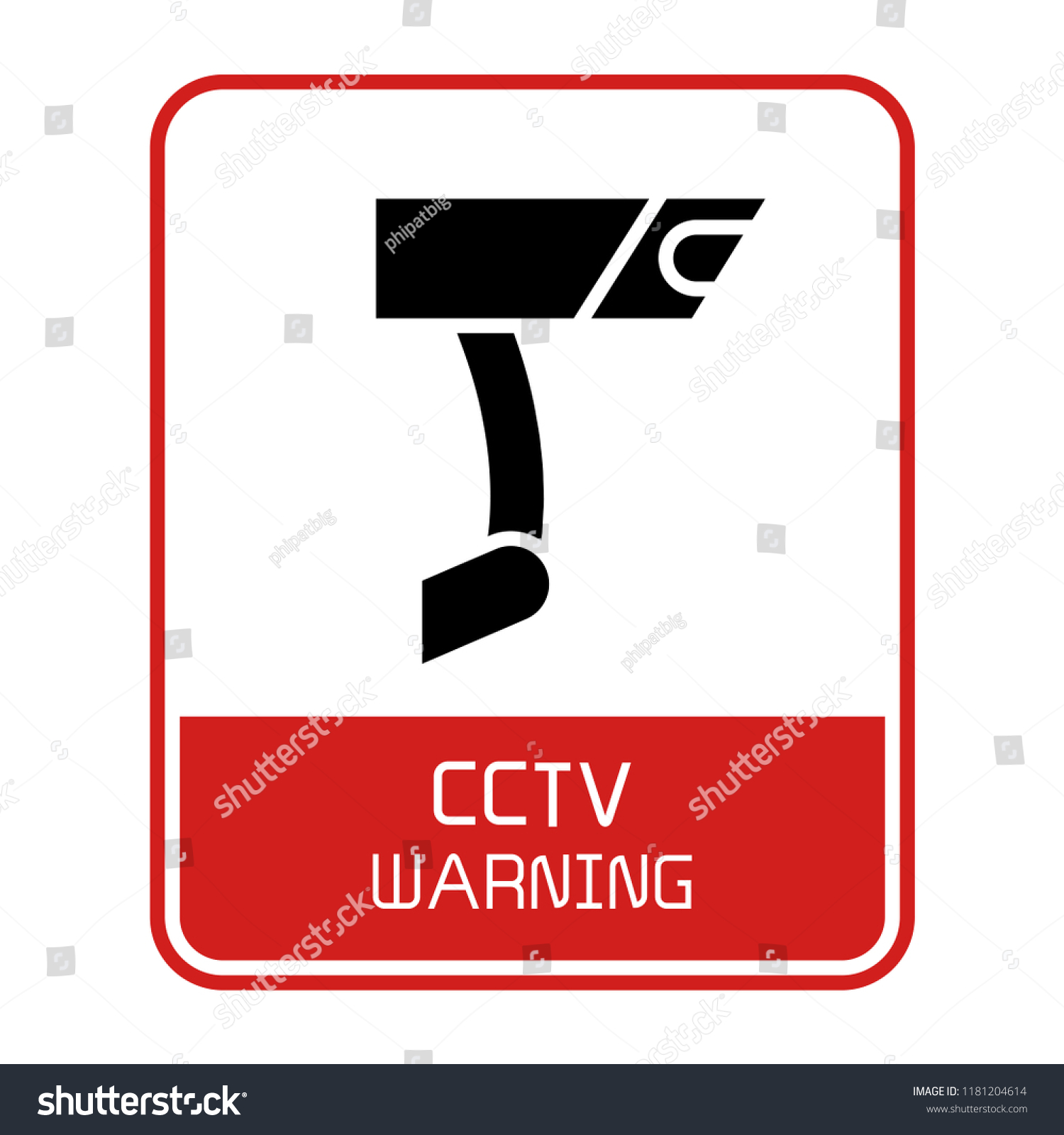 Cctv Warning Sign Label: เวกเตอร์สต็อก (ปลอดค่าลิขสิทธิ์) 1181204614 ...