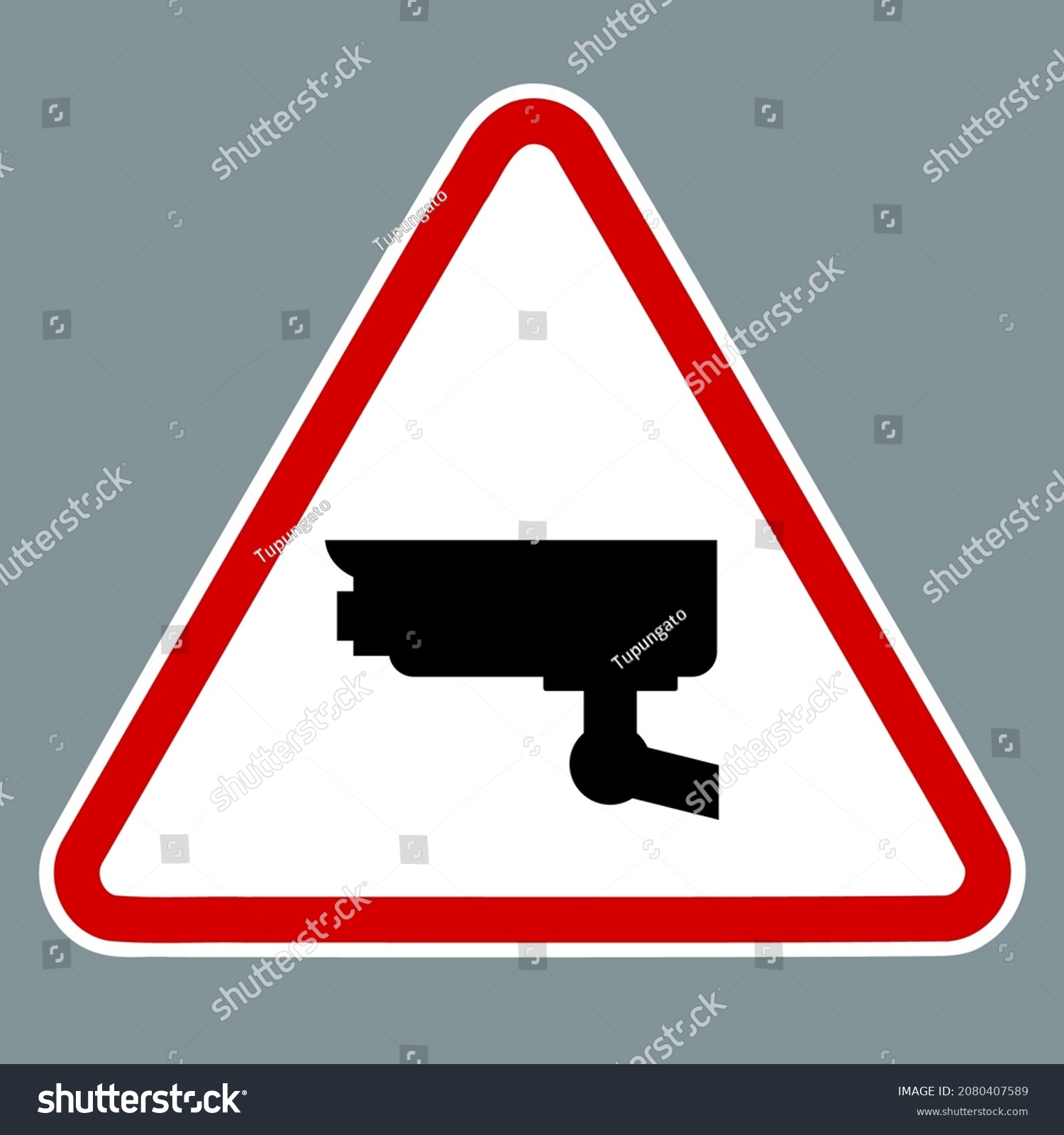 Cctv Warning Sign Vector Sticker Design Stock Vector (Royalty Free ...