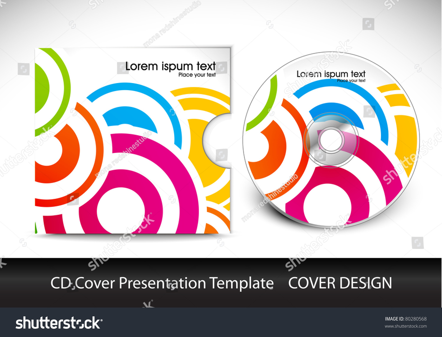 Cd Cover Design Template Presentation Editable Stock Vector (Royalty ...