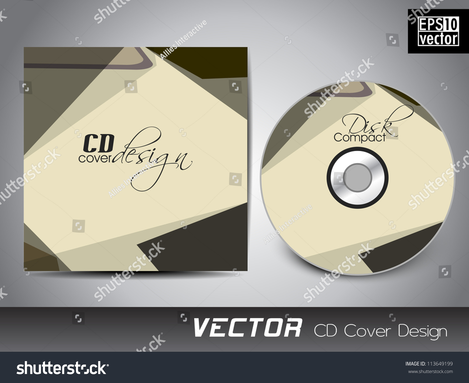 Cd Cover Presentation Design Template Copy Stock Vector (Royalty Free ...
